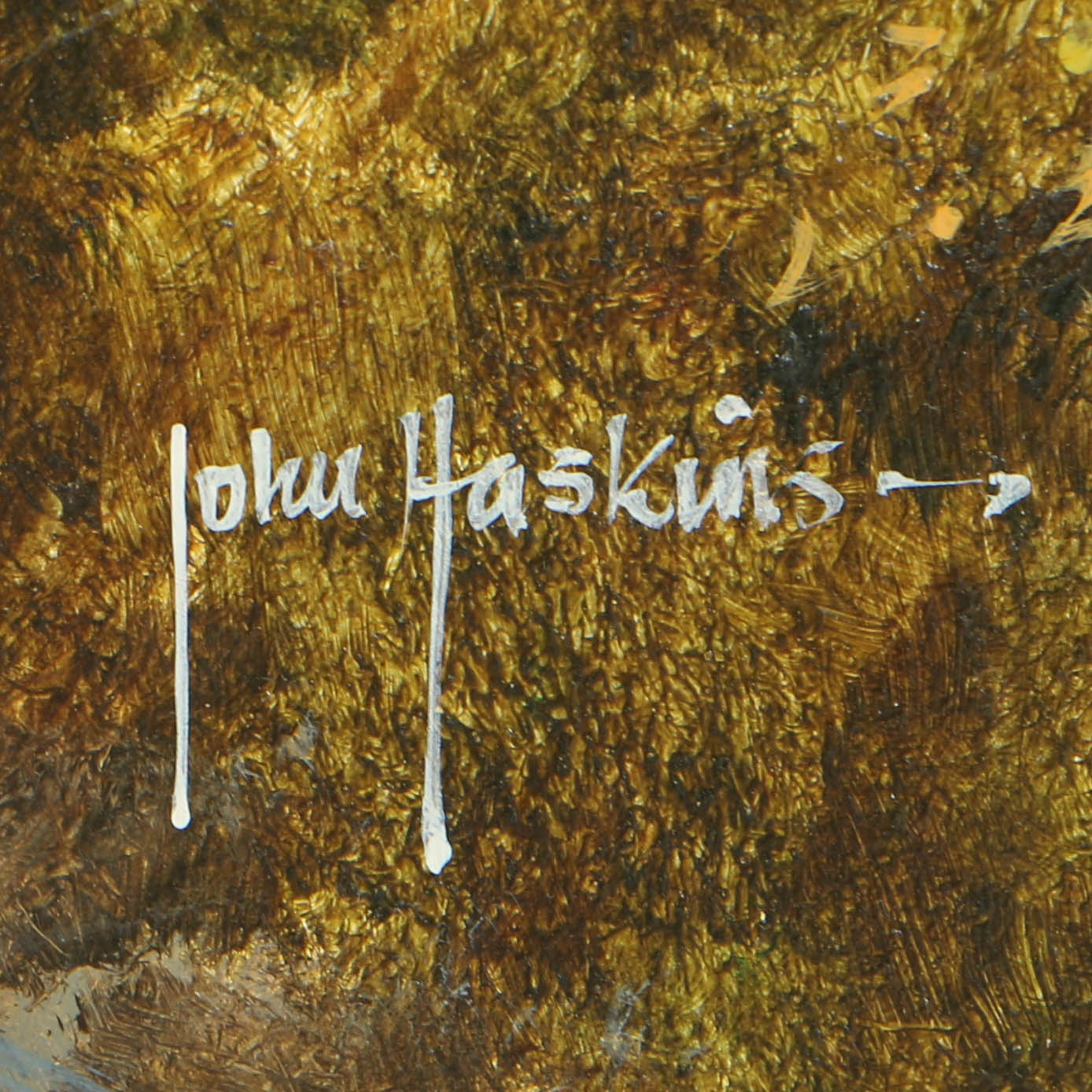 John Haskins Oil Painting on Board of English Street Scene | EBTH