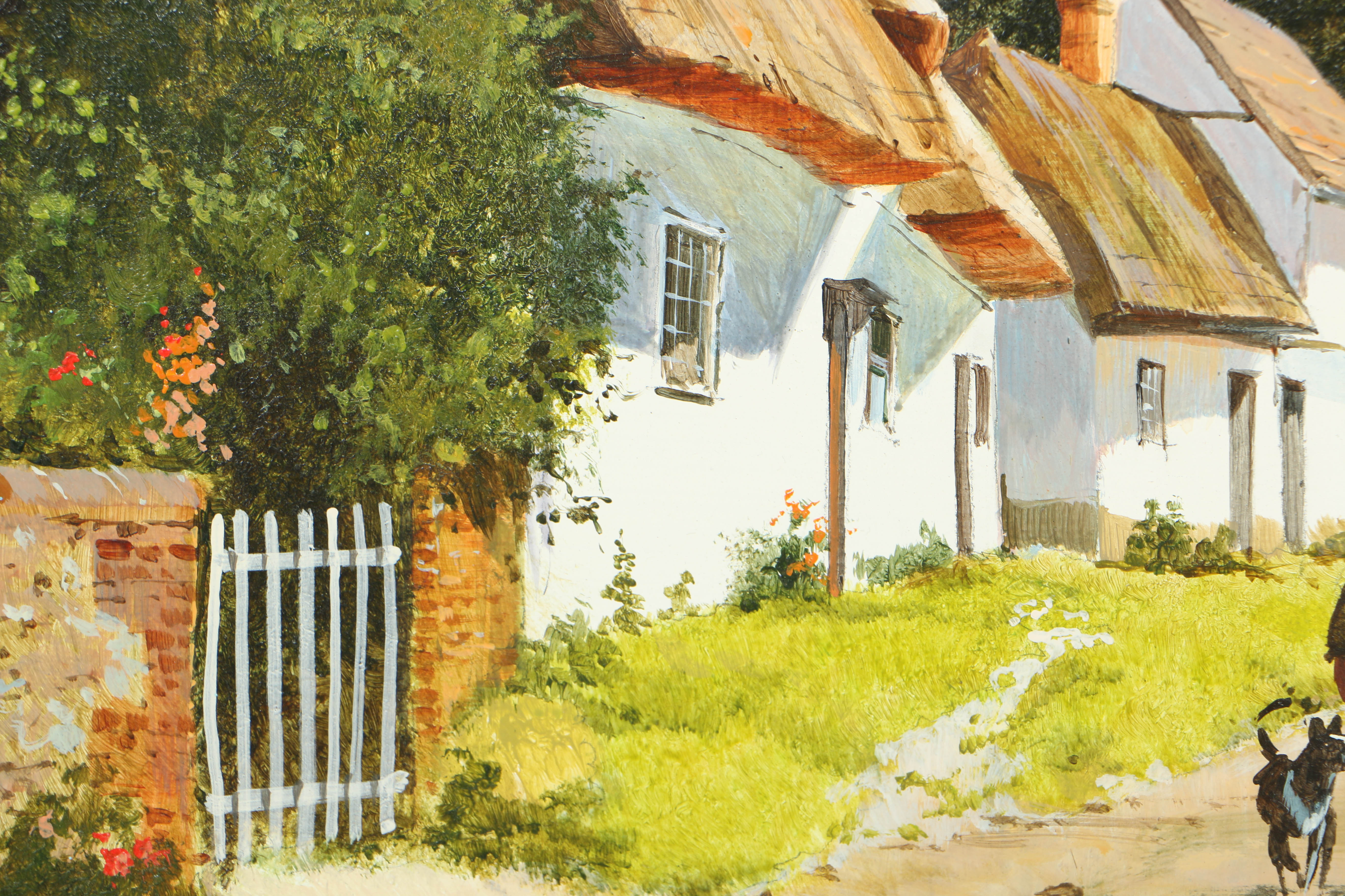 John Haskins Oil Painting on Board of English Street Scene | EBTH