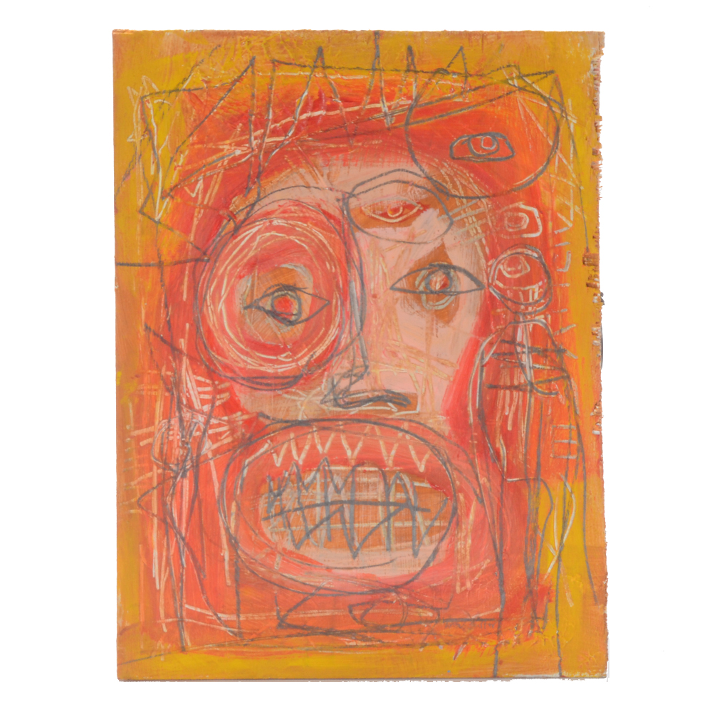 Angus Carter Mixed Media Outsider Painting on Board | EBTH