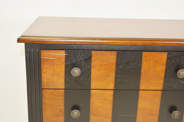 Three Drawer Striped Cabinets | EBTH