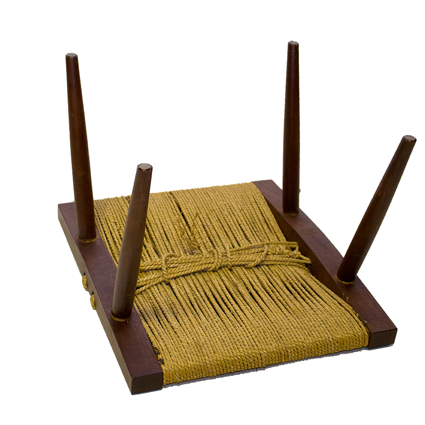 Vintage George Nakashima Walnut Stool with Woven Grass Seat | EBTH