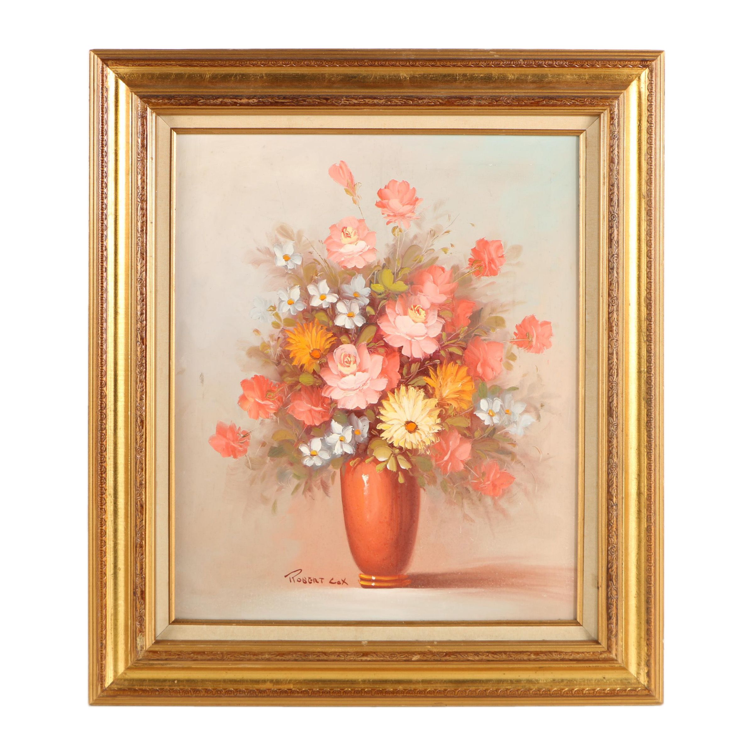 Robert Cox Oil Painting on Canvas Floral Still Life | Everything But ...