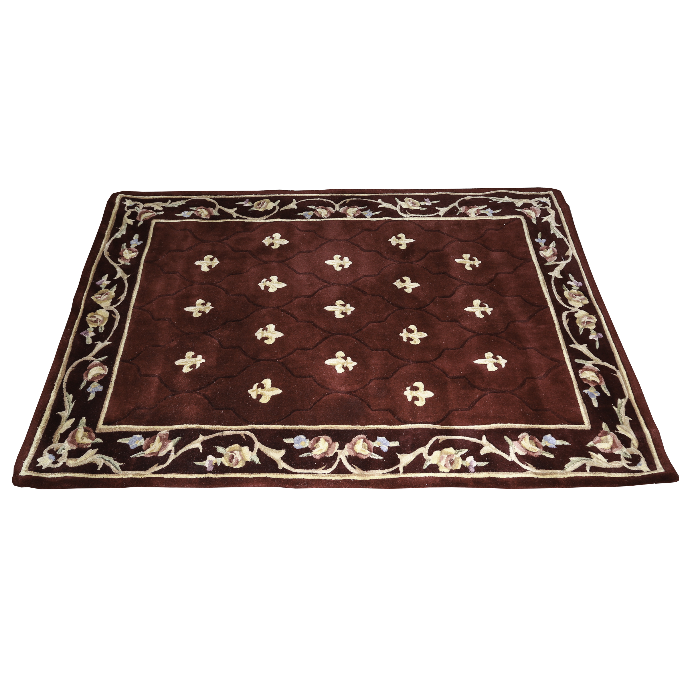 Burgundy Royal Palace Special Edition Fleur de Lis Wool Rug | EBTH