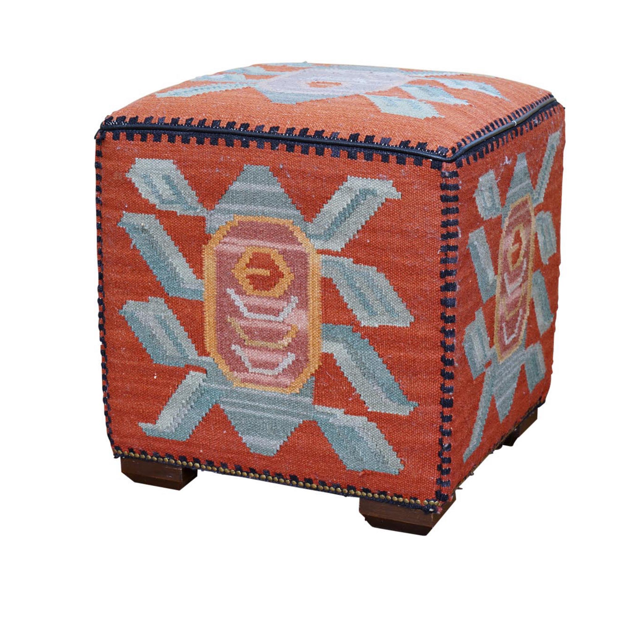 Kilim Covered Cubed Ottoman | Everything But The House