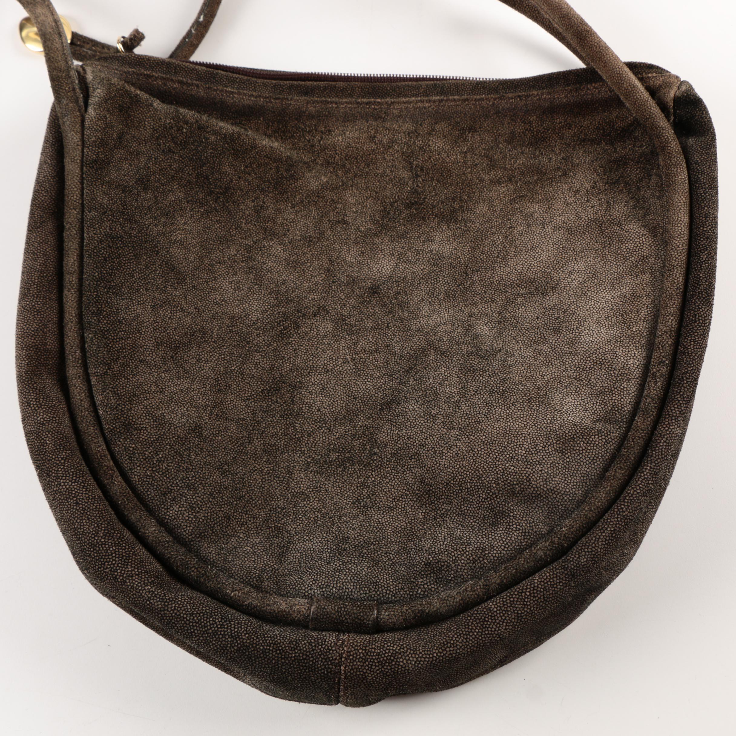 De Vecchi by Hamilton Hodge Suede Shoulder Bag | EBTH