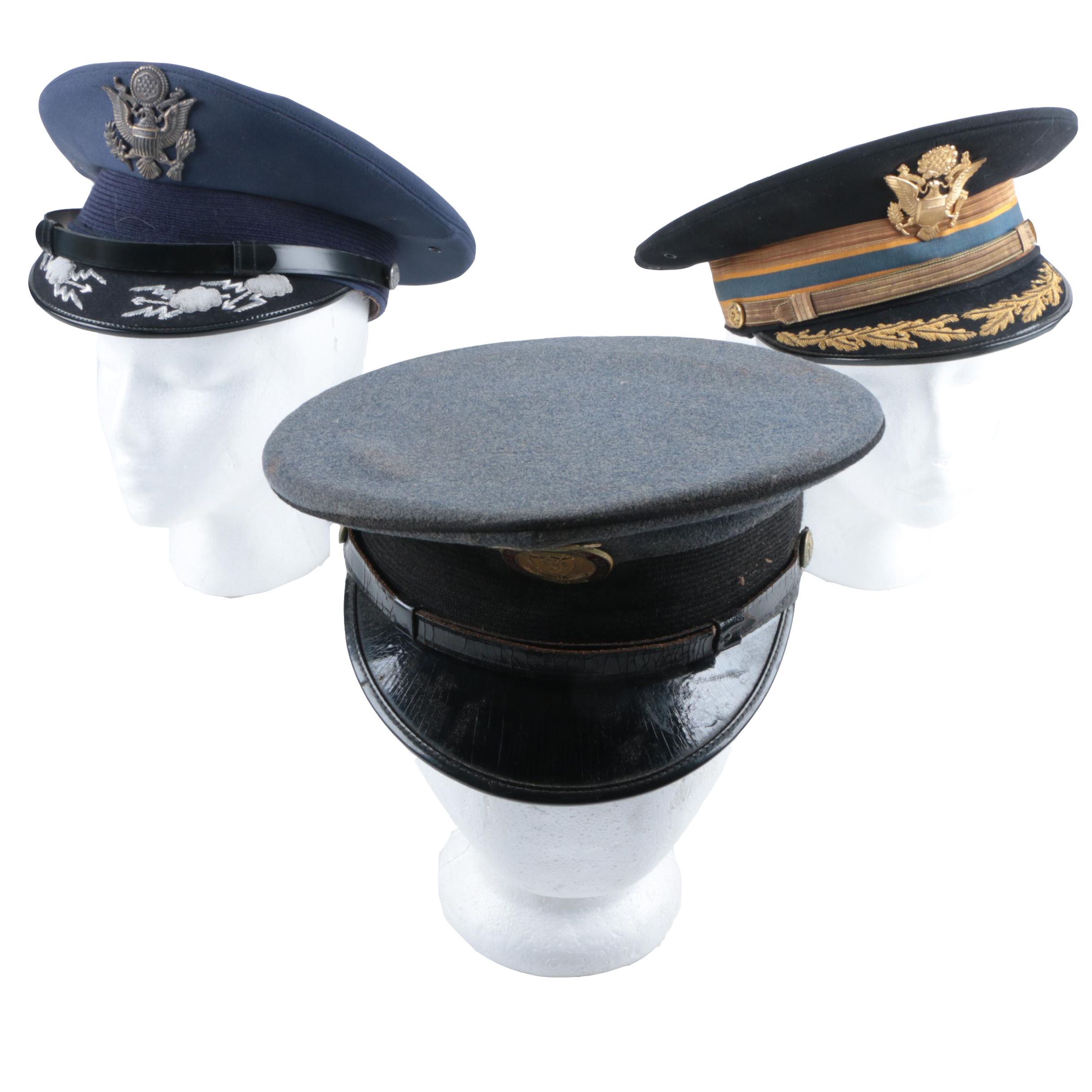 Collection of Military Dress Caps Including USAF | Everything But The House