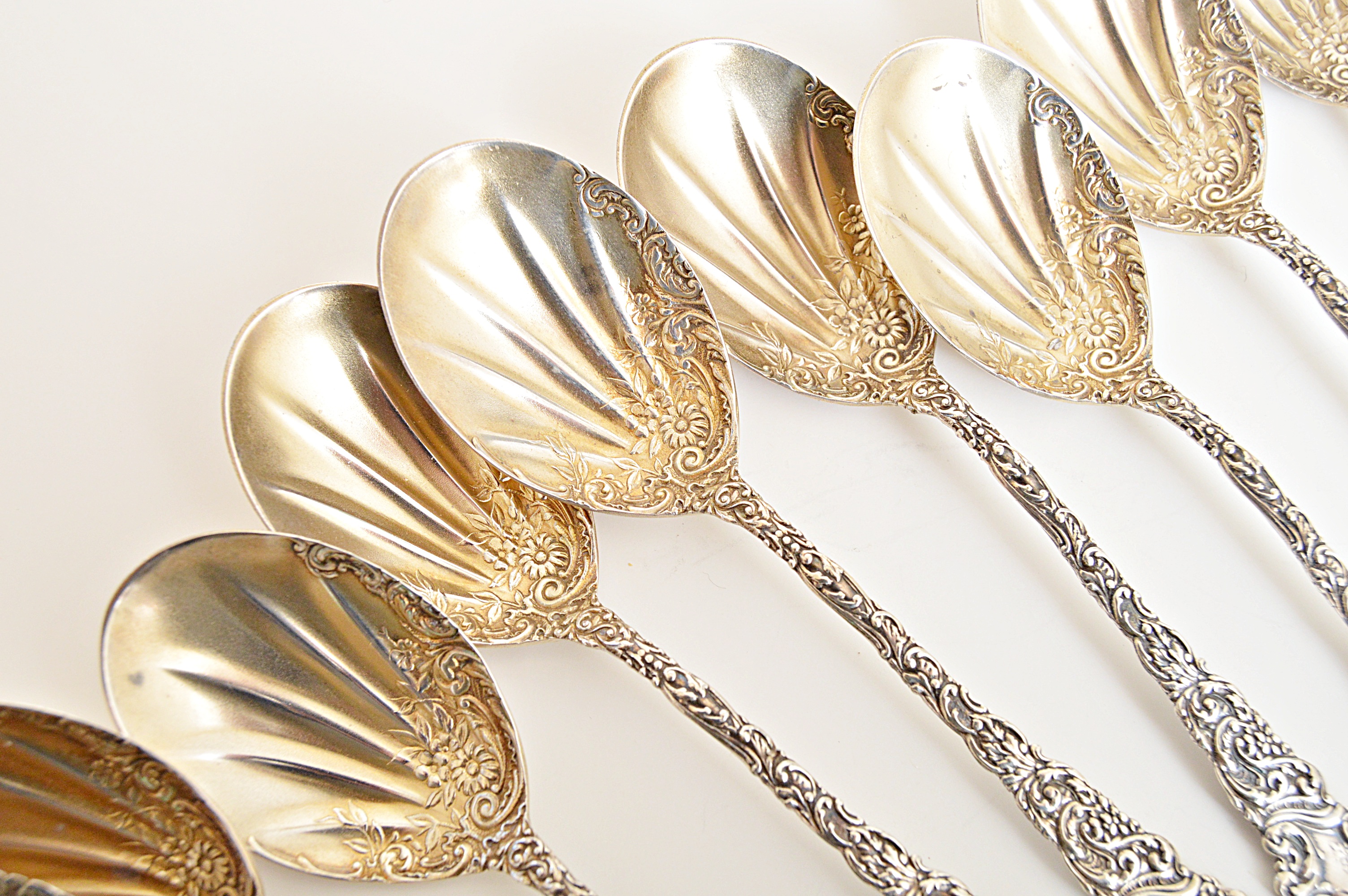 Set of Antique Wallace "Louvre" Sterling Silver Ice Cream Spoons | EBTH