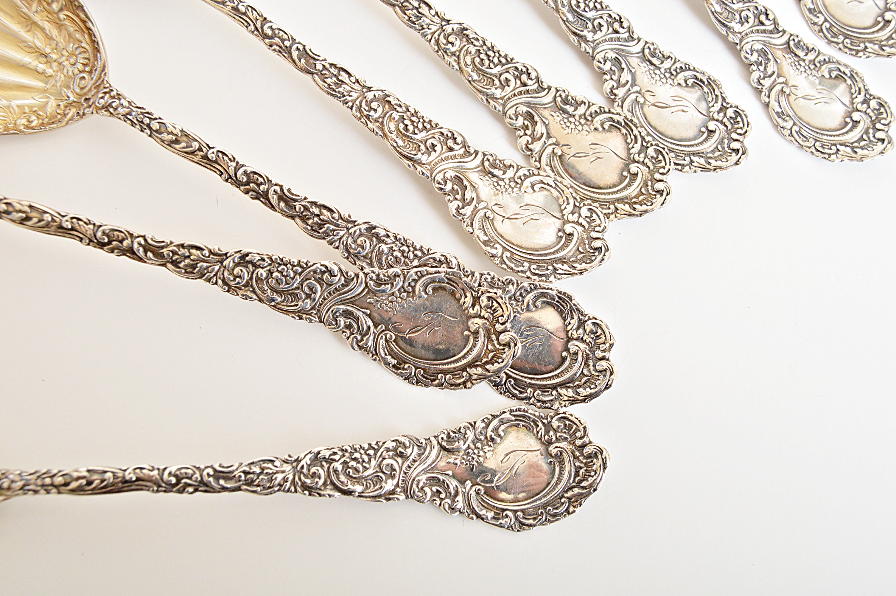 Set of Antique Wallace "Louvre" Sterling Silver Ice Cream Spoons | EBTH