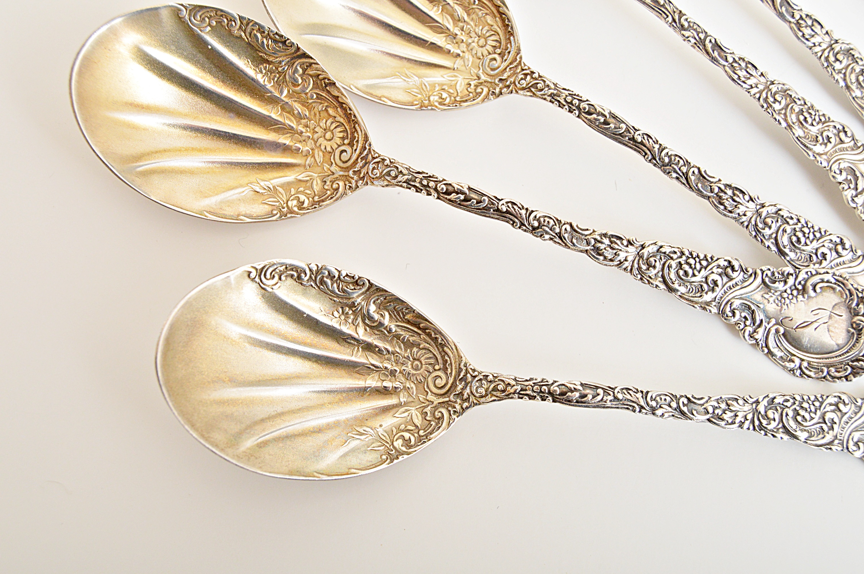 Set of Antique Wallace "Louvre" Sterling Silver Ice Cream Spoons | EBTH