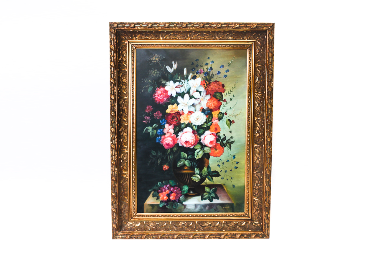 Huber Oil on Canvas Floral Still Life | EBTH