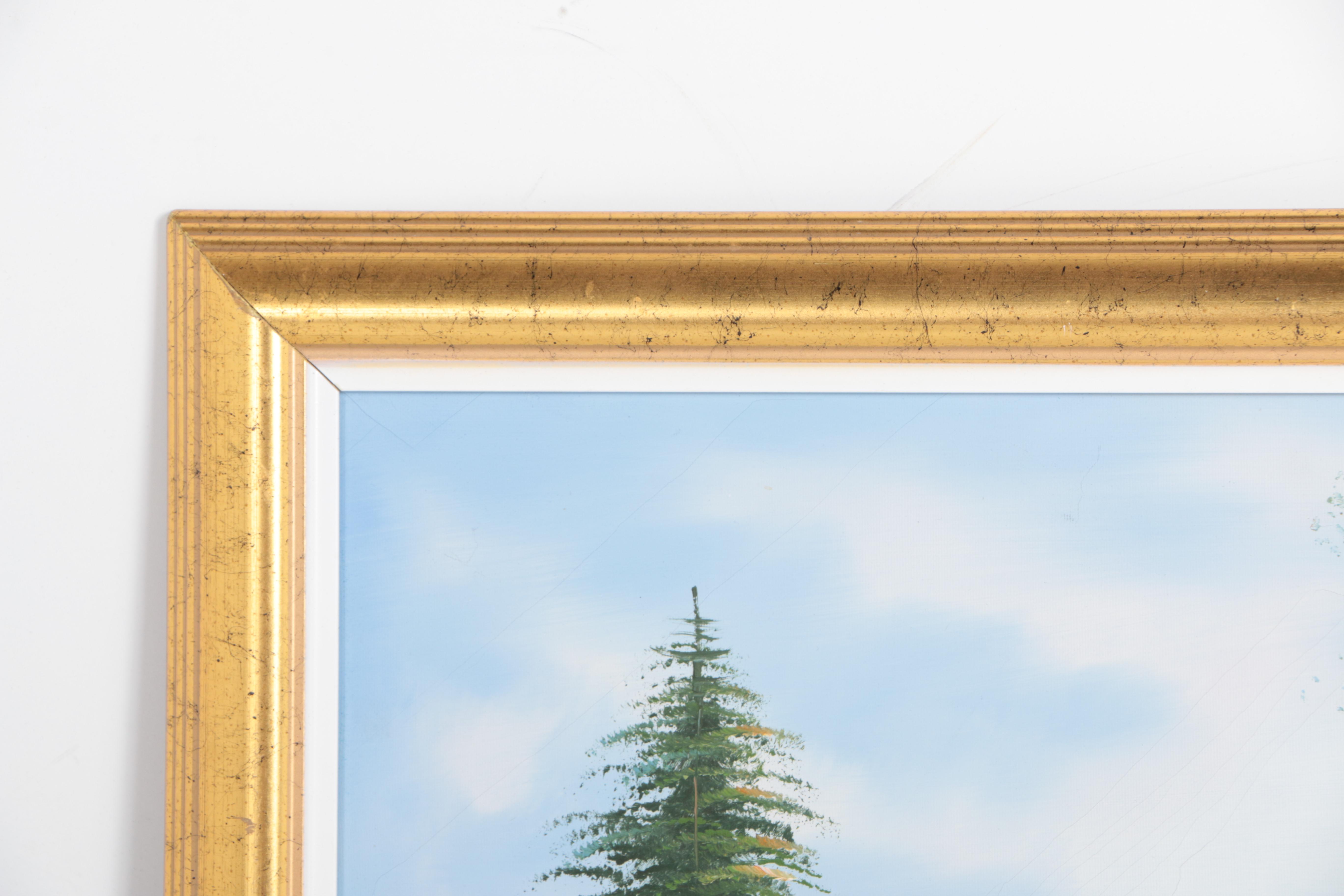 M. Scott Oil Painting on Canvas of Wooded Scene | EBTH