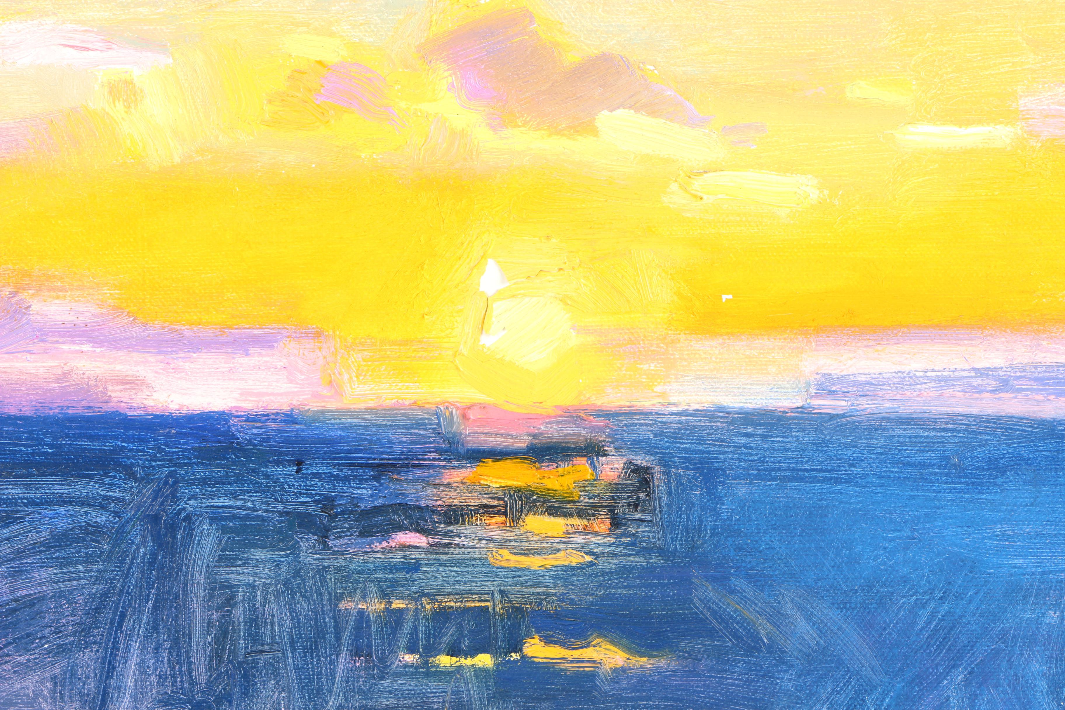 Rodger Bechtold Oil Painting on Canvas "Sun Above Deep Blue" | EBTH