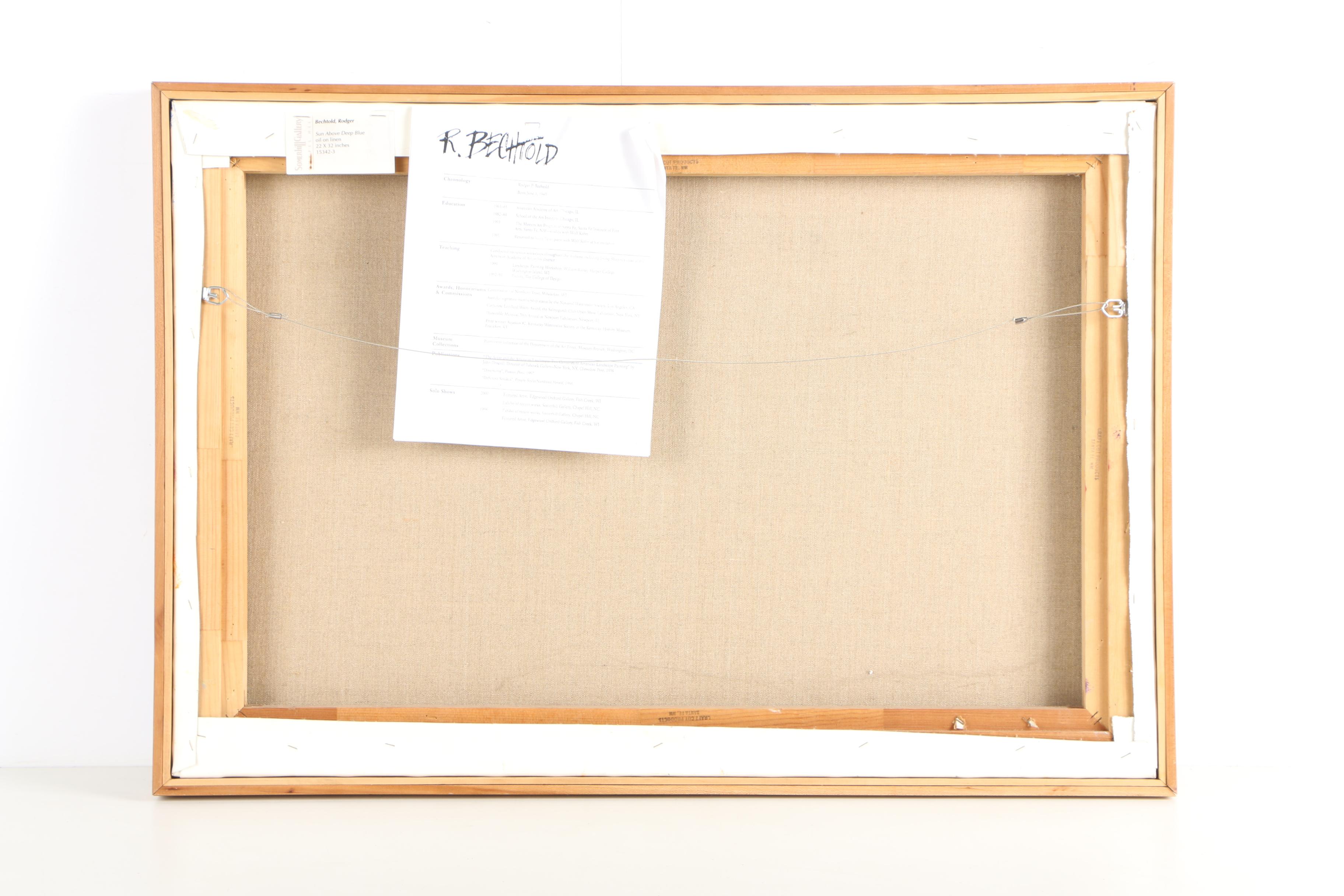 Rodger Bechtold Oil Painting on Canvas "Sun Above Deep Blue" | EBTH