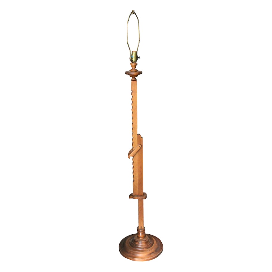 Tell City Chair Co. Adjustable Wooden Floor Lamp | EBTH Tell City Chair Co. Adjustable Wooden Floor Lamp | EBTH