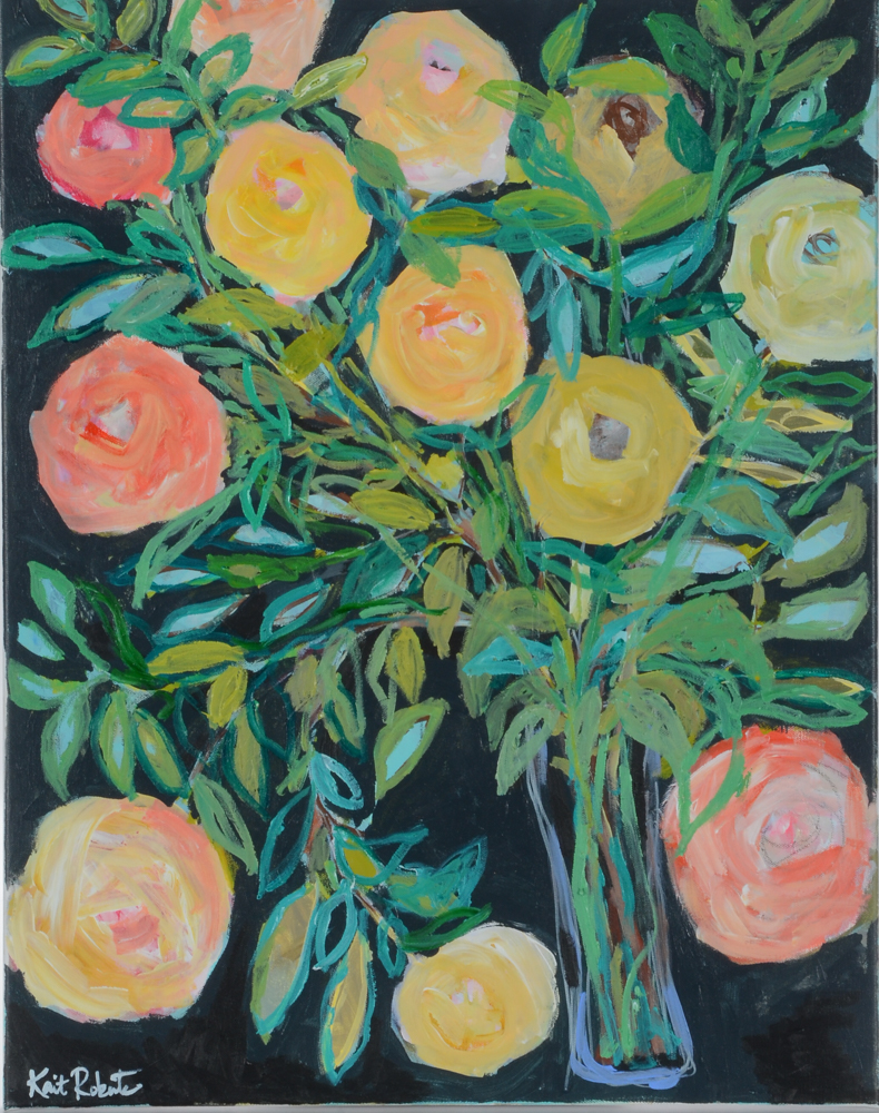 Kaitlin Roberts Original Acrylic Painting "Moon Garden in a Vase No. 1 ...