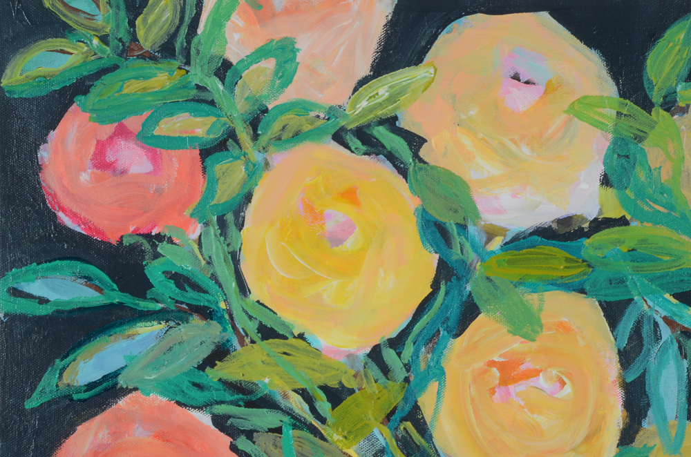 Kaitlin Roberts Original Acrylic Painting "Moon Garden in a Vase No. 1 ...