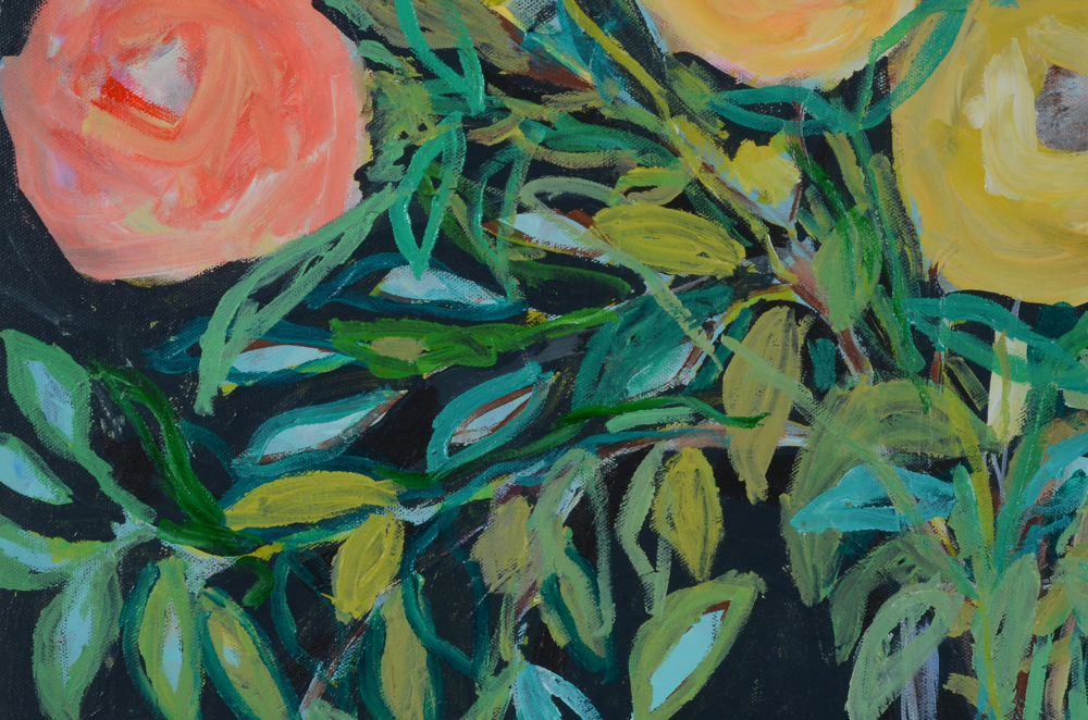 Kaitlin Roberts Original Acrylic Painting "Moon Garden in a Vase No. 1 ...