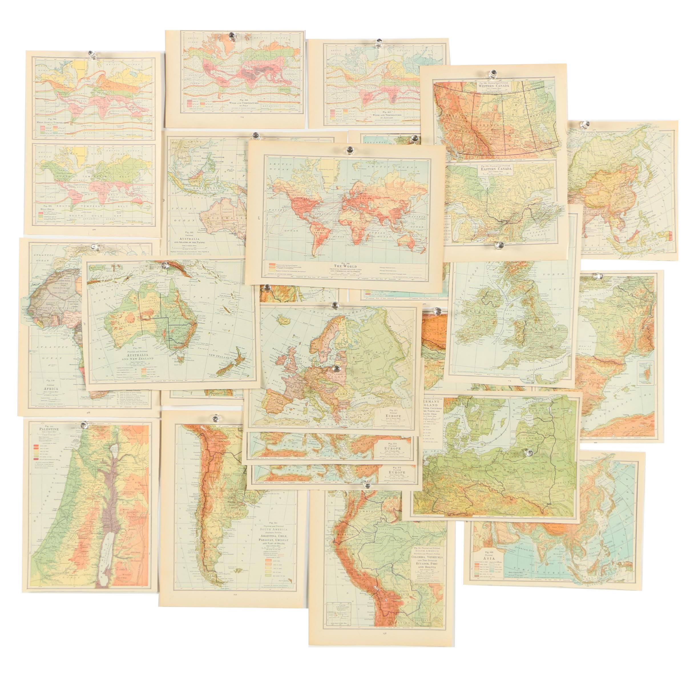 Circa 1920s International Maps | EBTH