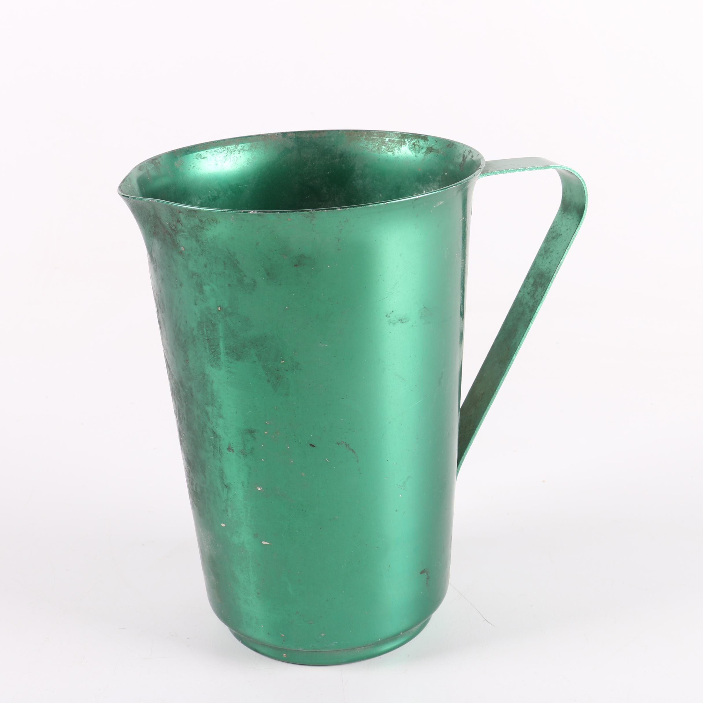 Vintage Sunburst Aluminum Pitcher and Bascal Tumblers | EBTH