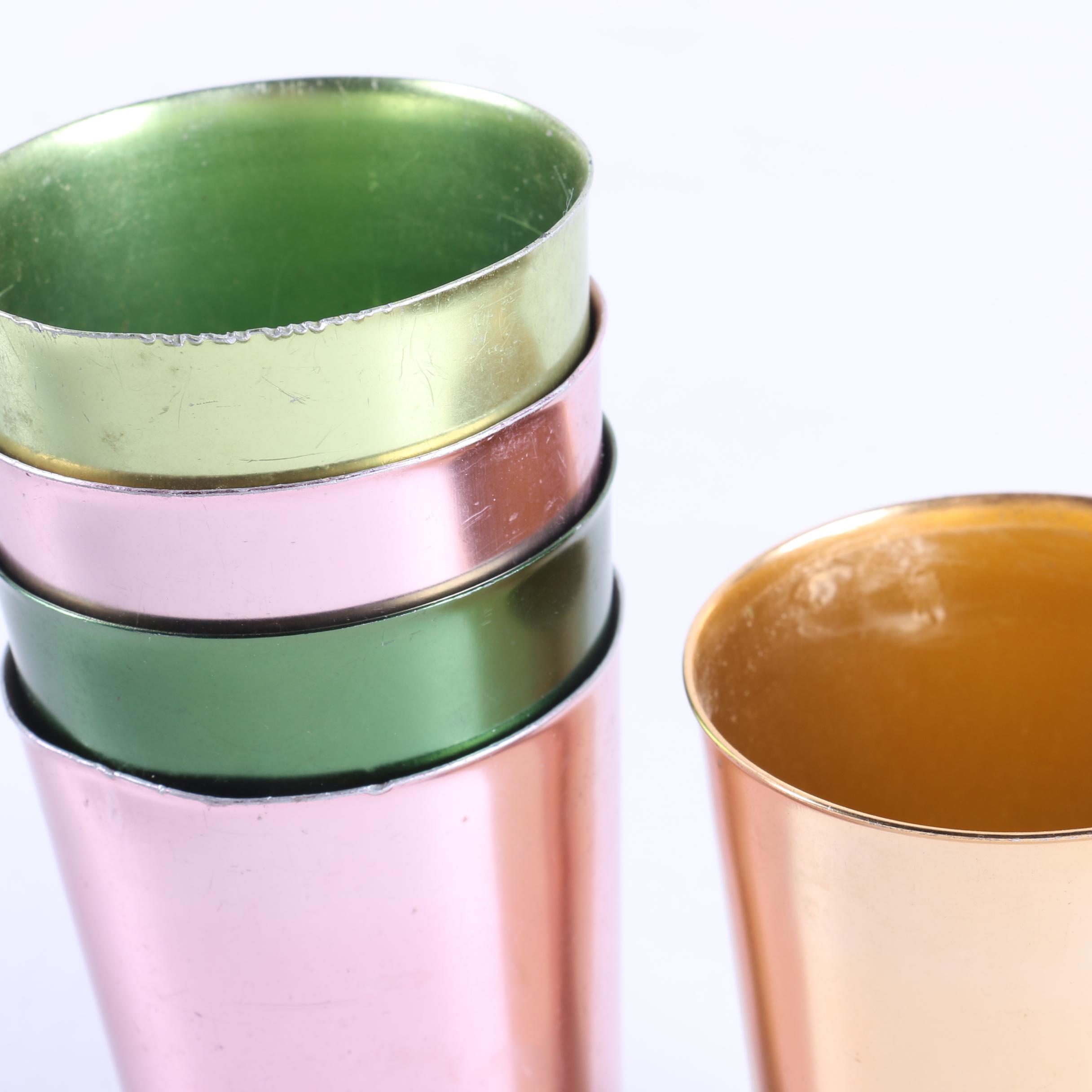 Vintage Sunburst Aluminum Pitcher and Bascal Tumblers | EBTH