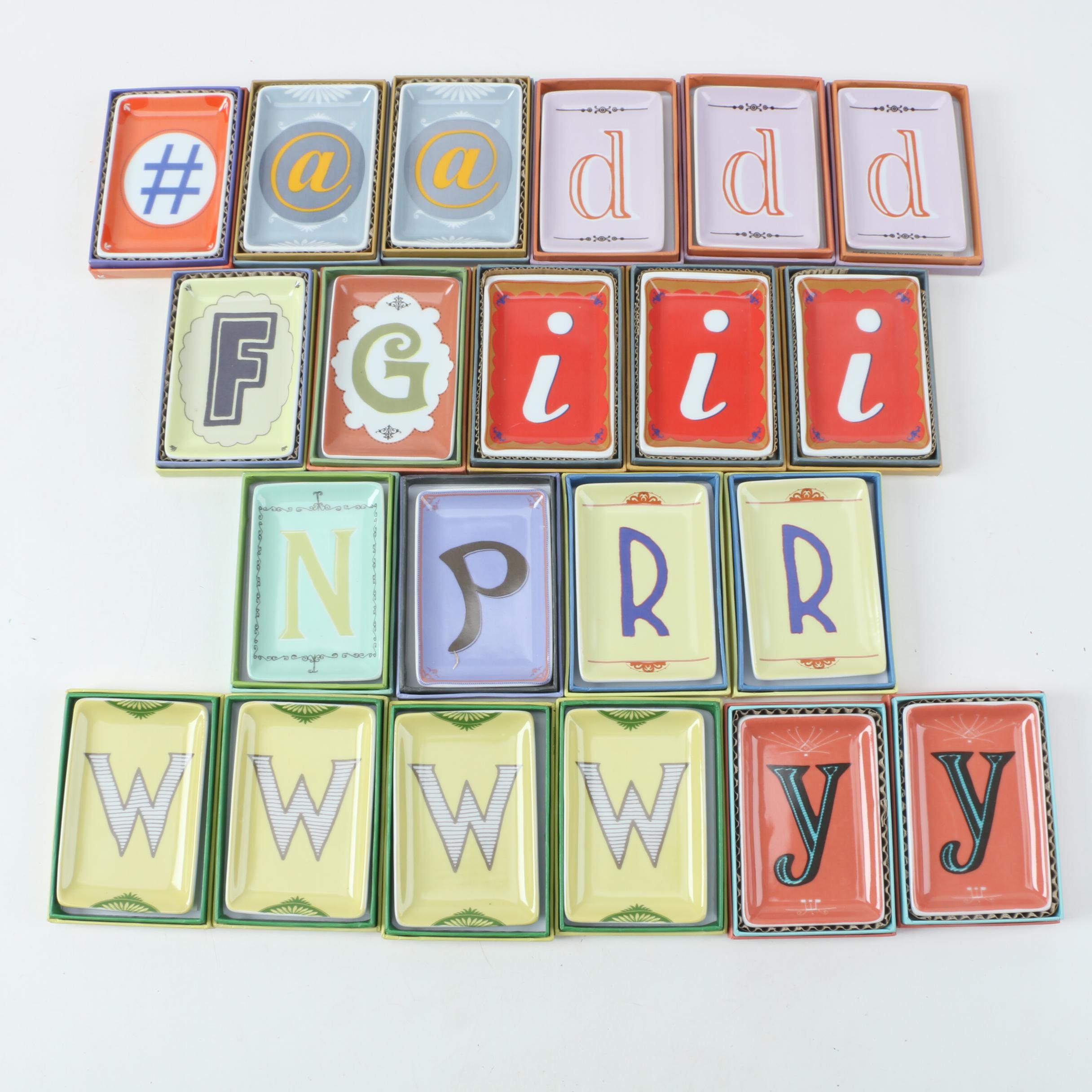 Rosanna "Alphabet Studio" Letter Motif Ceramic Trays | EBTH