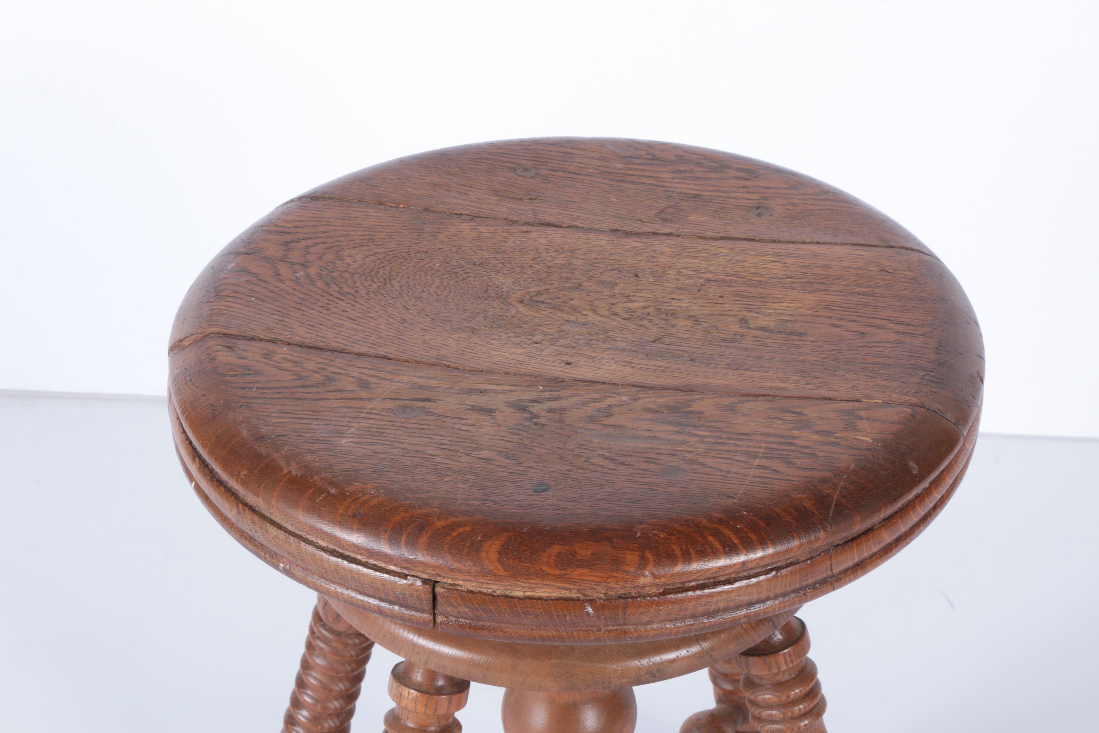 Antique Oak Piano Stool | EBTH