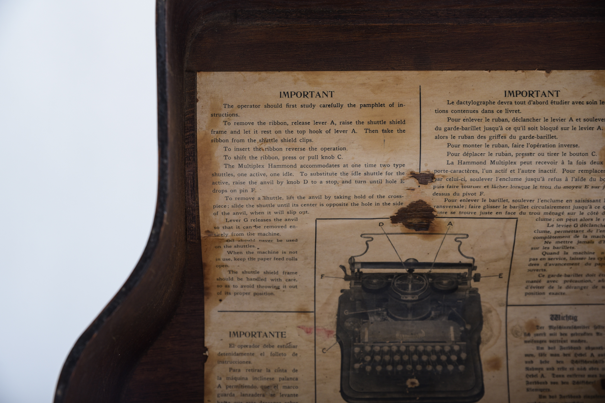 1910s Hammond Multiplex Typewriter with Interchangeable Type Shuttle ...