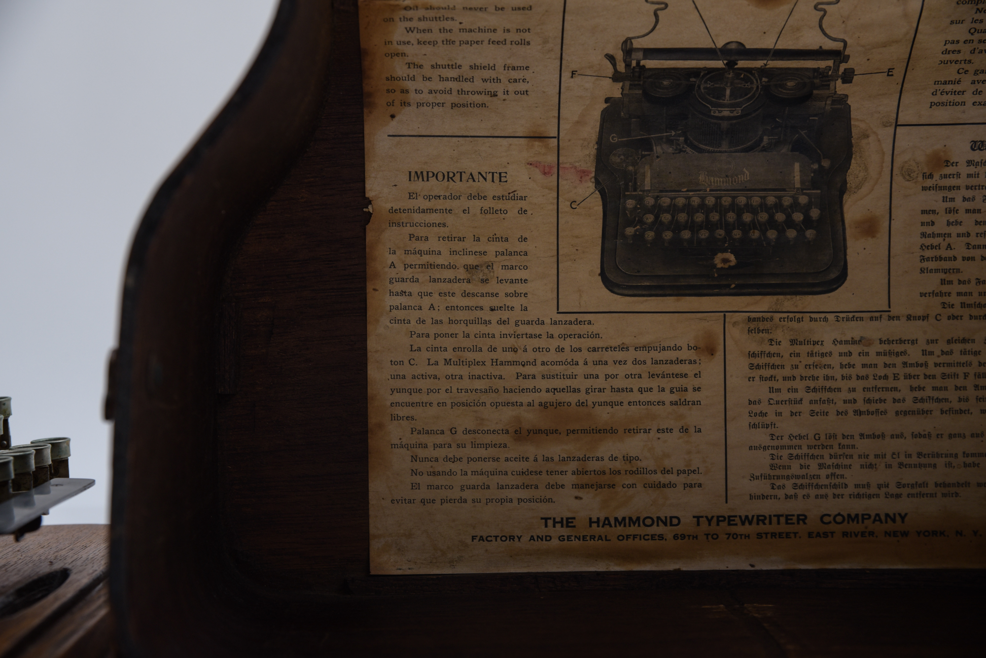 1910s Hammond Multiplex Typewriter with Interchangeable Type Shuttle ...