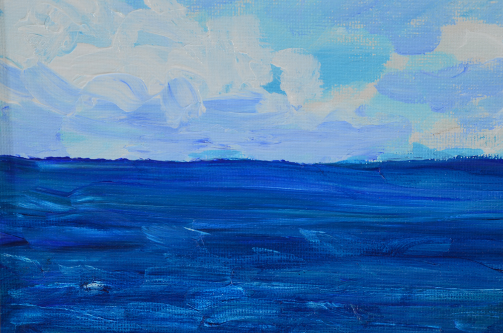 William Becker Acrylic on Canvas Board "The Beach and a Swim" | EBTH