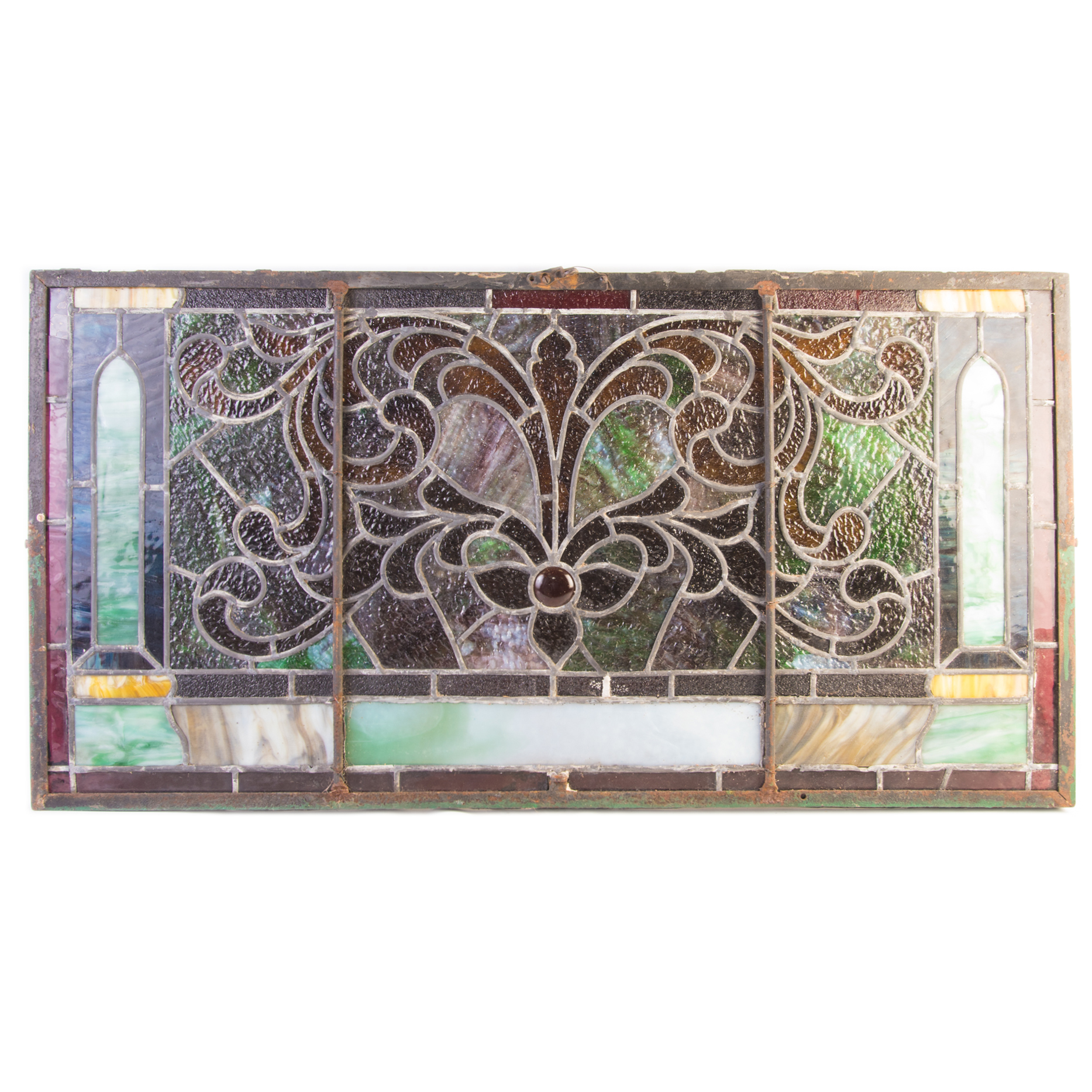 Antique Stained Glass Transom Window Panel | Everything But The House