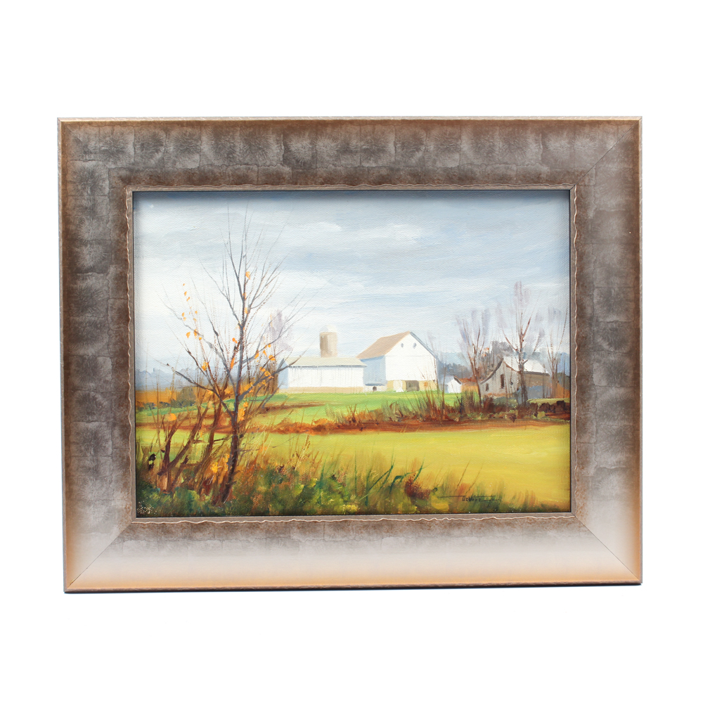James Devore Oil Painting of Farm | EBTH