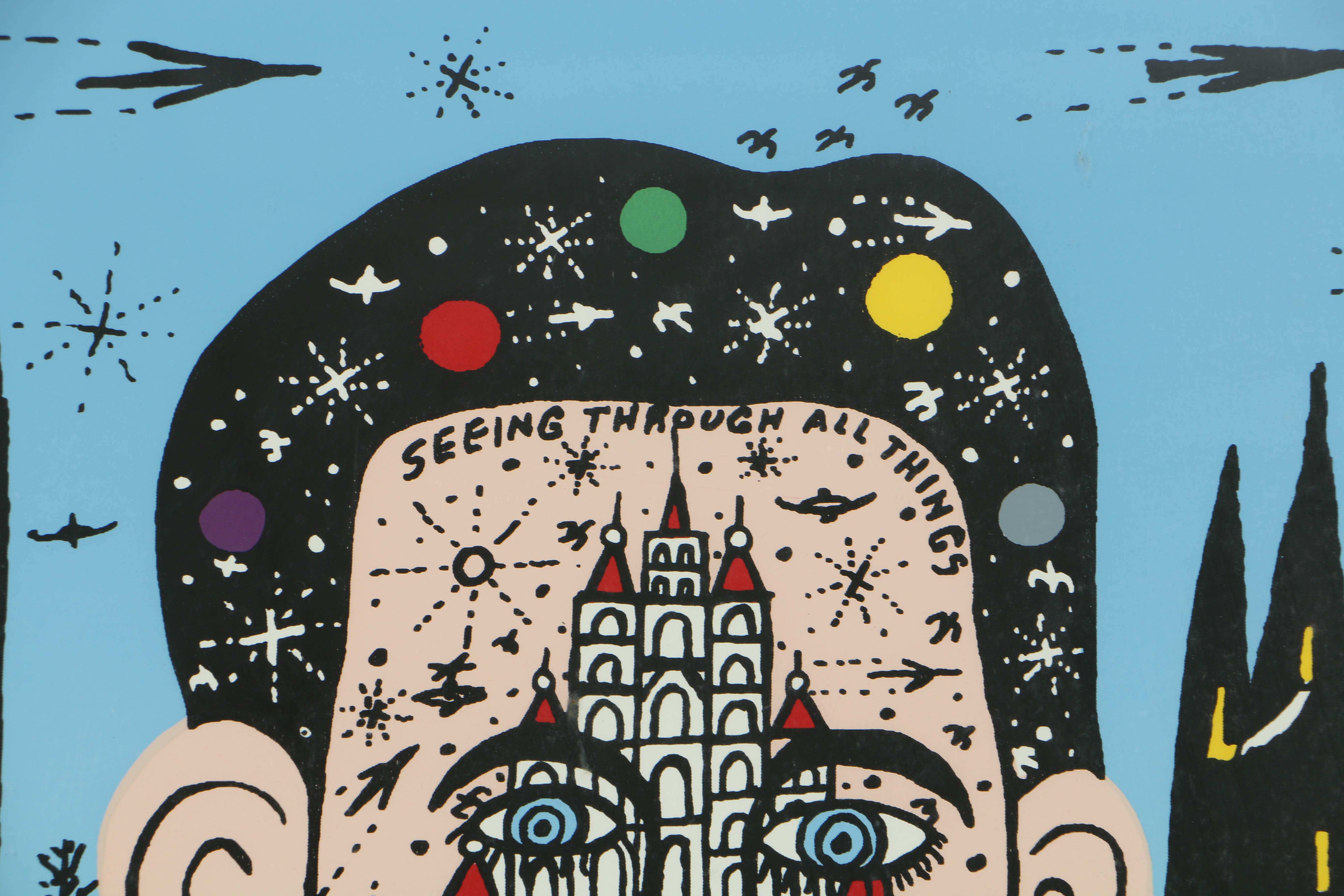 Howard Finster Limited Edition Serigraph "Looking In" | EBTH