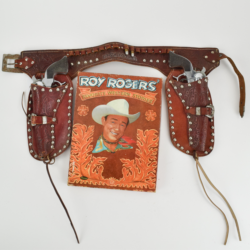 Roy Rogers Book, Cap Guns, and Leather Holster | EBTH