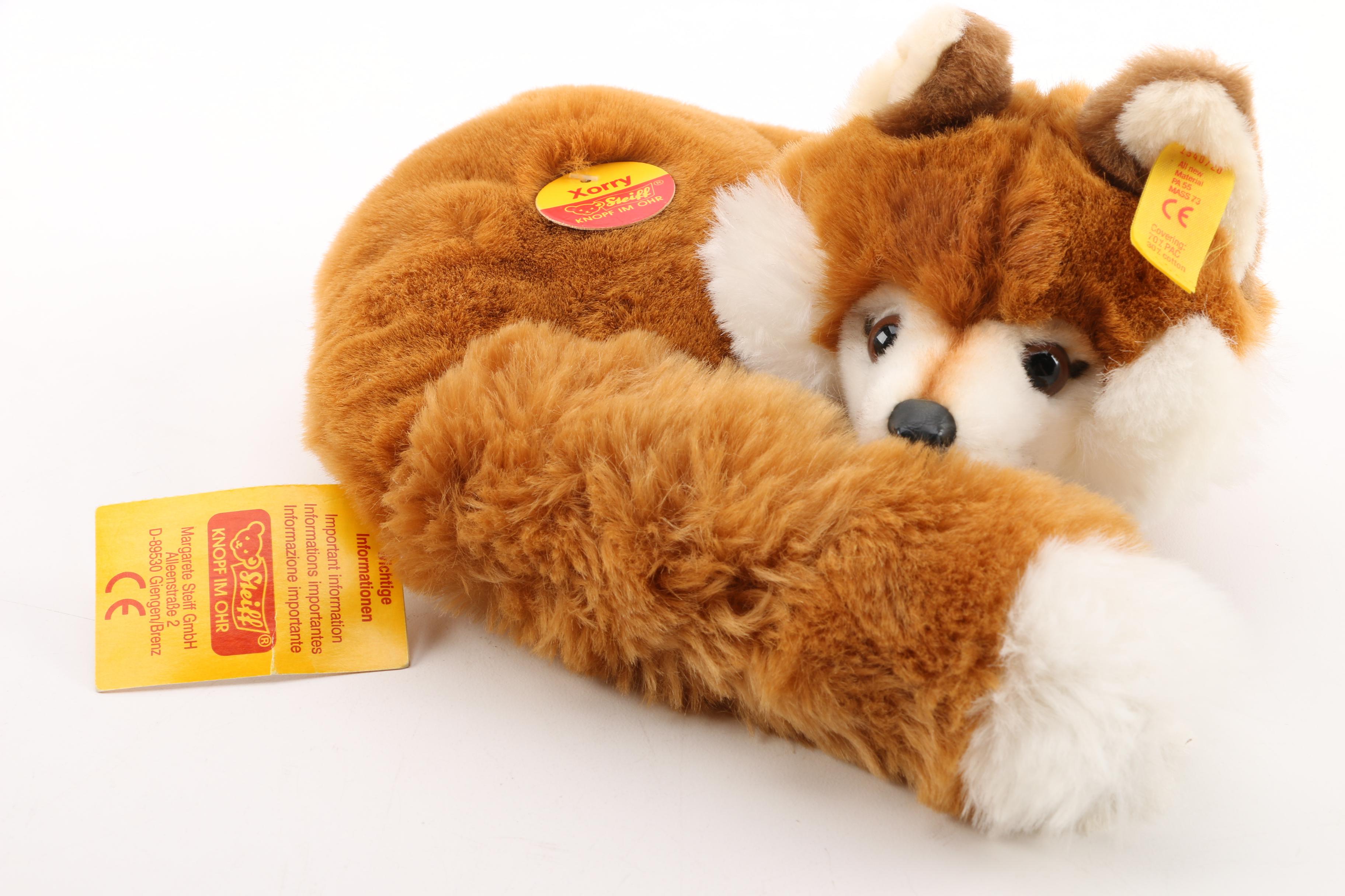 Steiff "Xorry" and "Fuzzy" Plush Foxes | EBTH