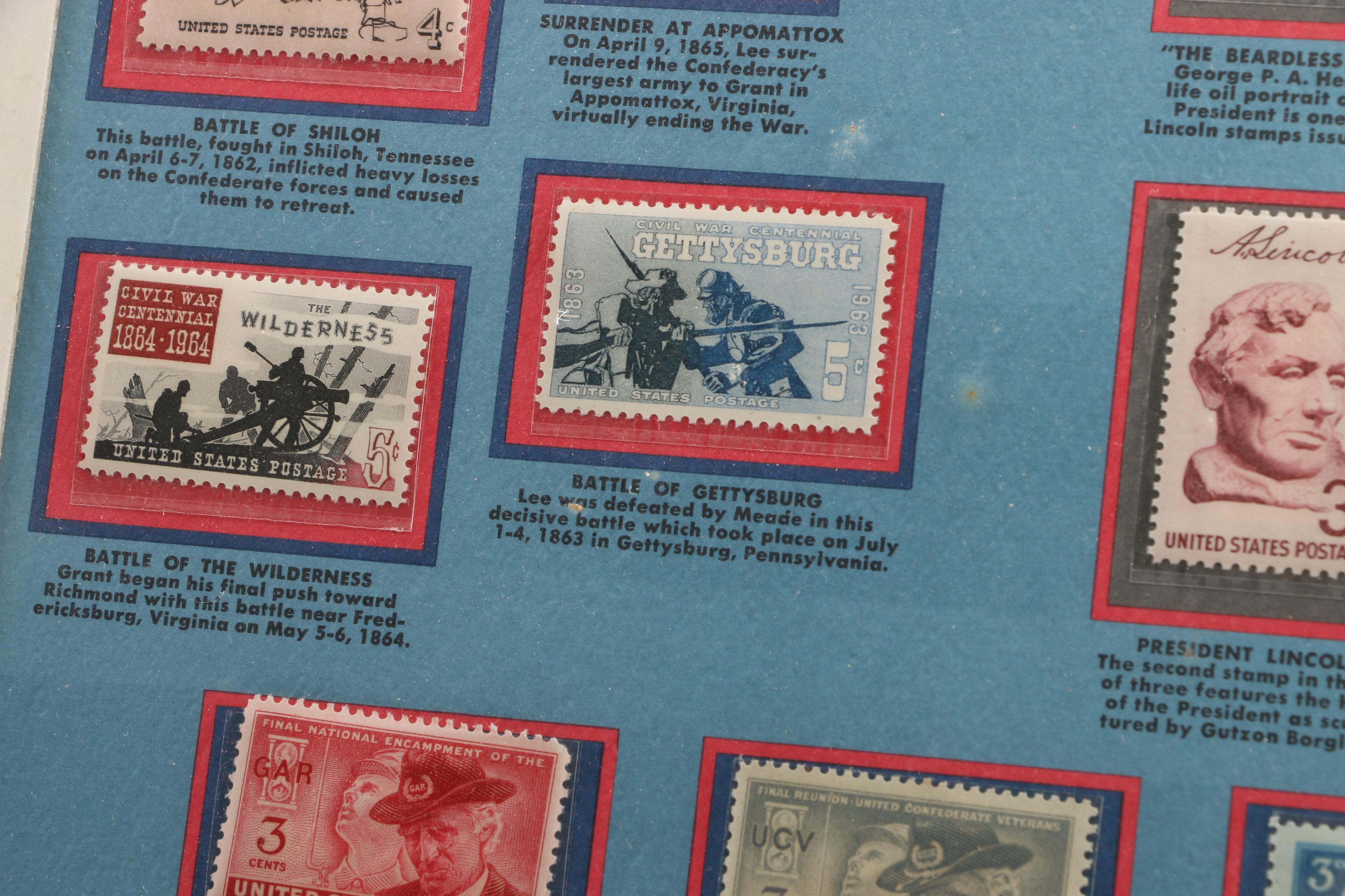 Framed Postage Stamps and Postage Stamp Album | EBTH