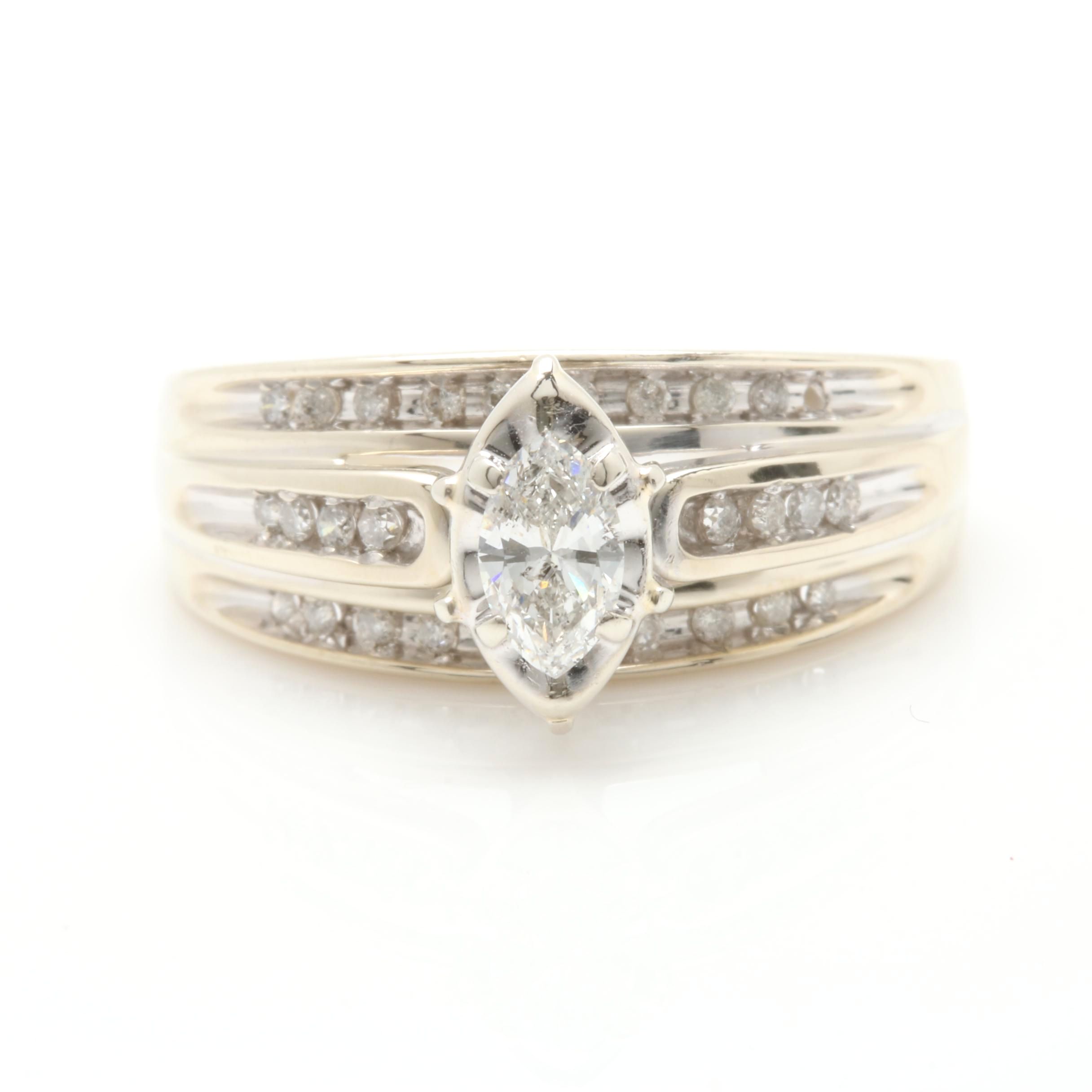10K White Gold Diamond Ring | EBTH