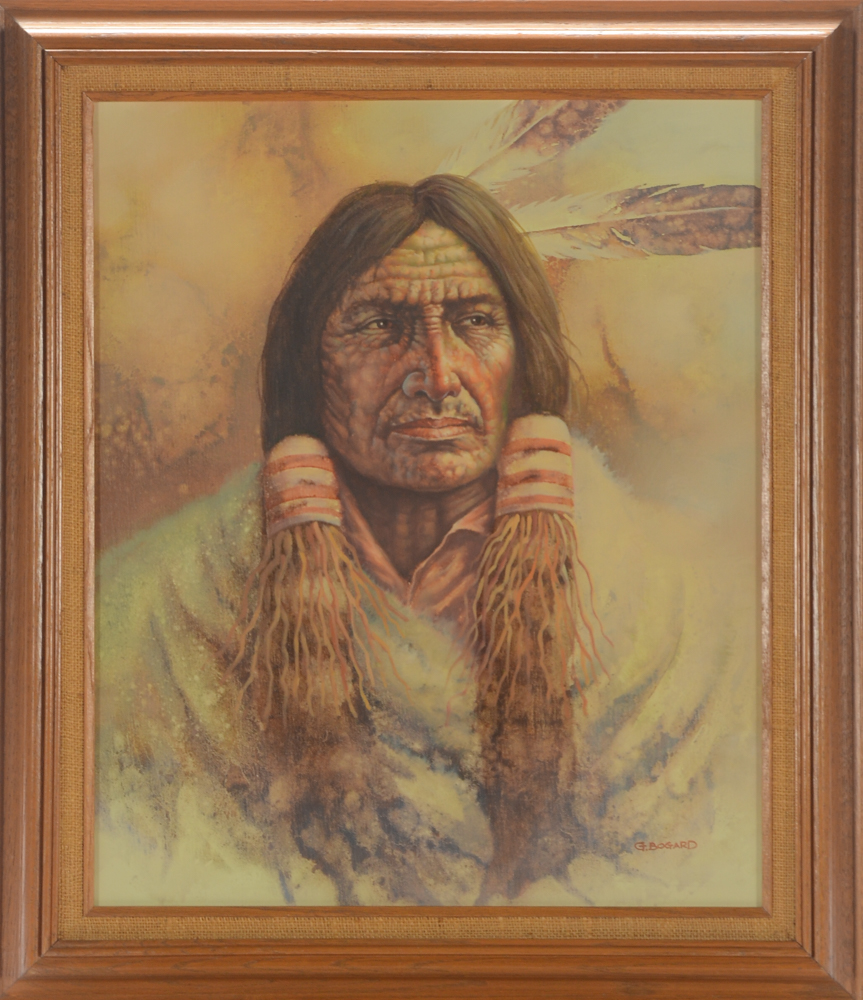 G. Bogard Original Oil Painting of a Native American | EBTH