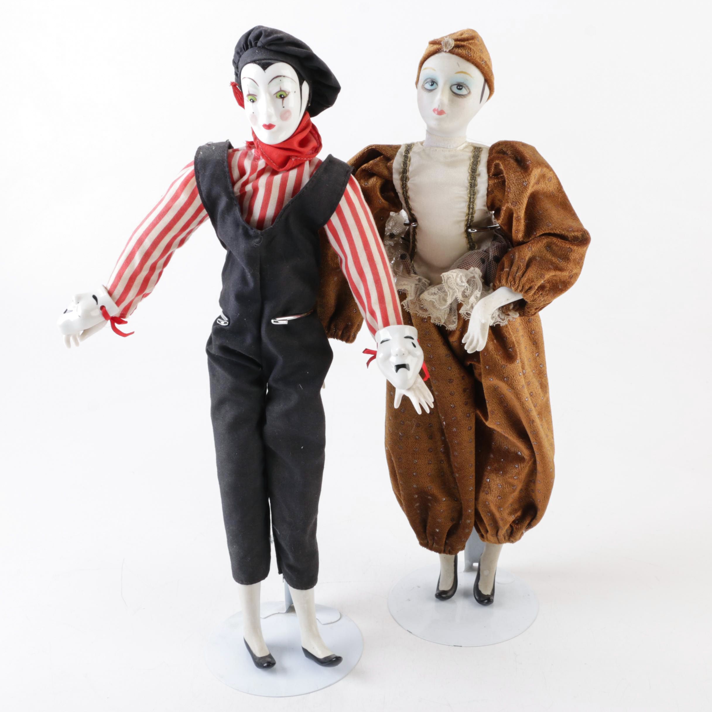 Vintage Porcelain Pierrot Mime Dolls | EBTH