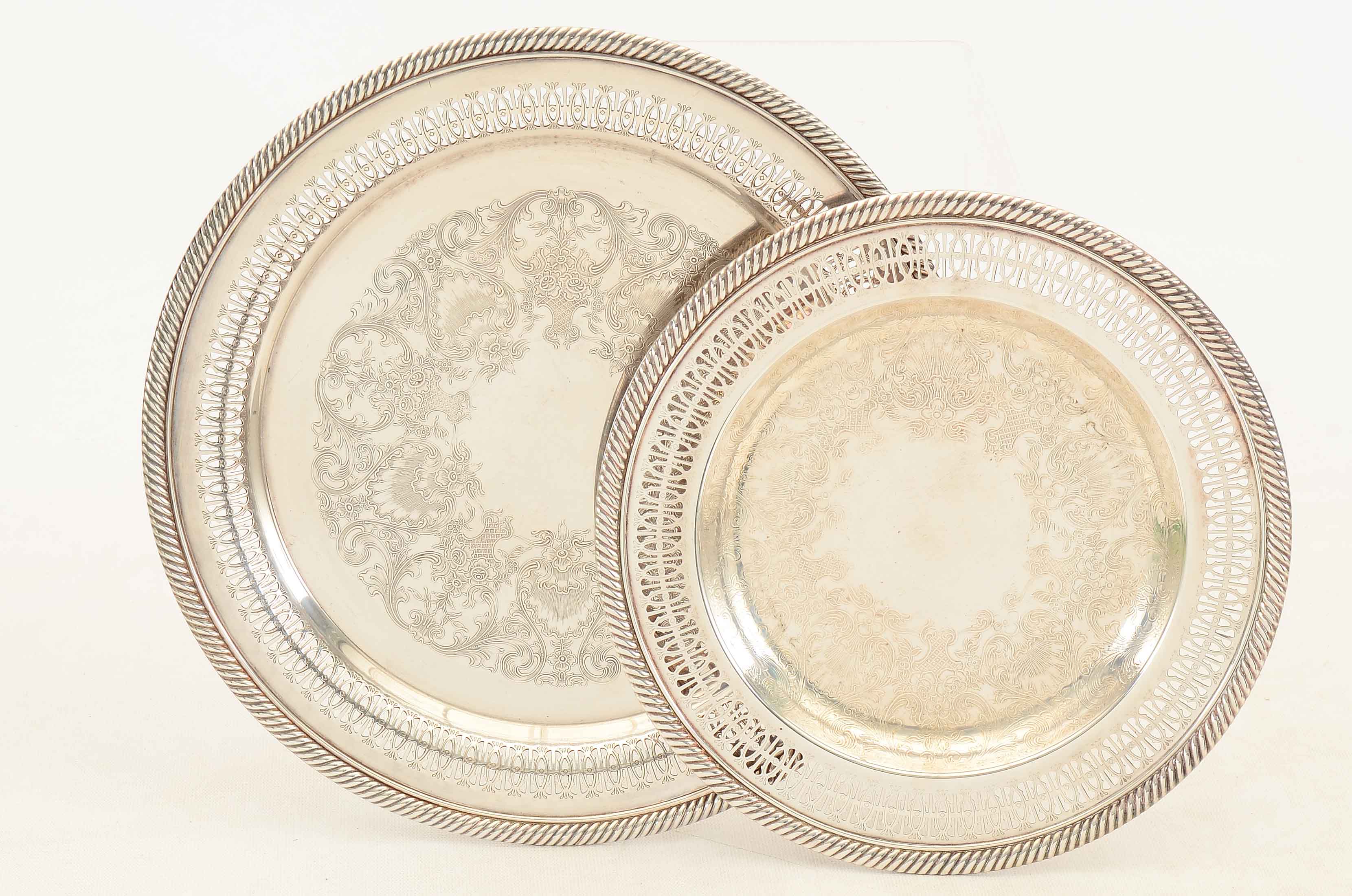 Antique William Adams Silver Plate Tea Service and Two Trays | EBTH