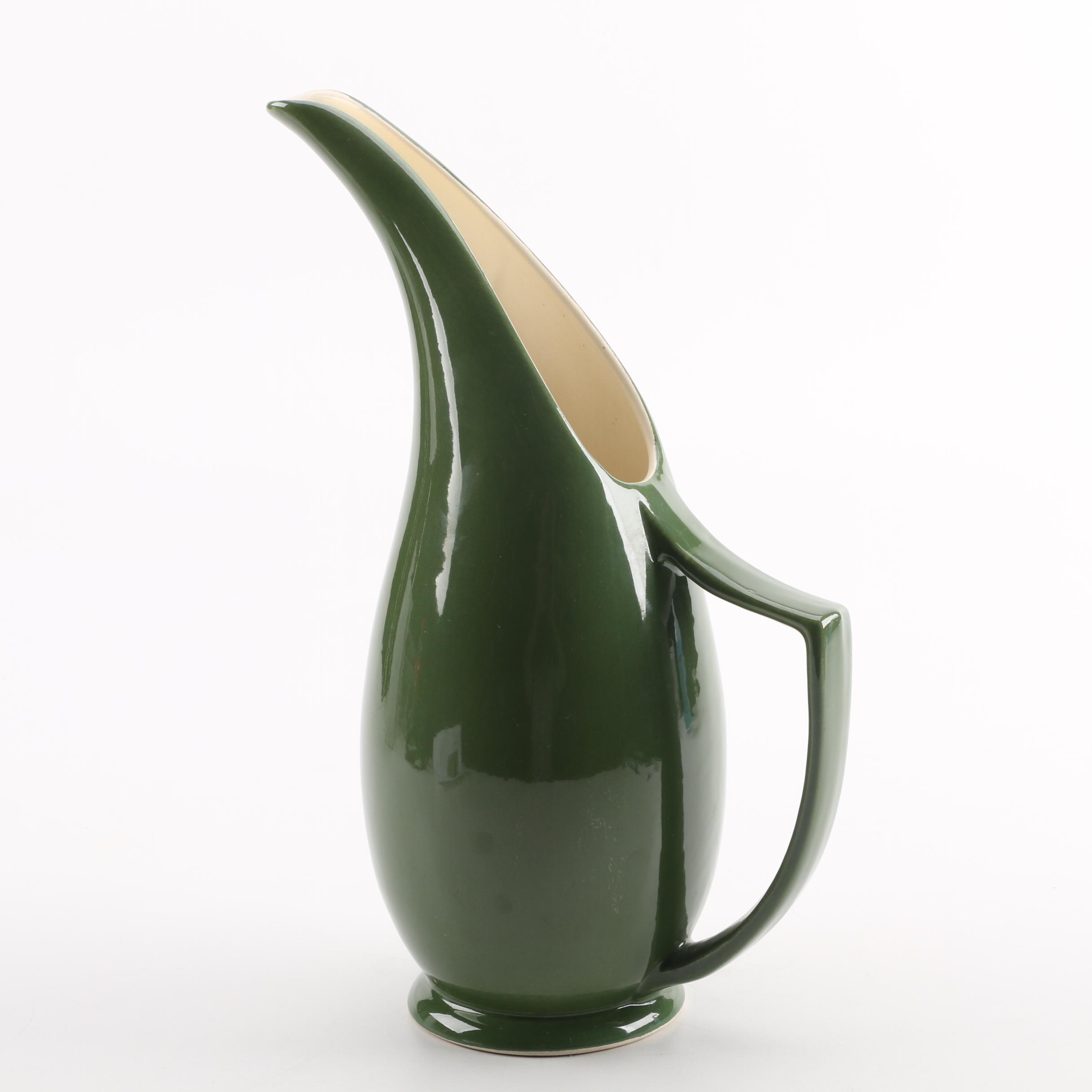 Red Wing "Blossom Time" Green Pitcher | EBTH