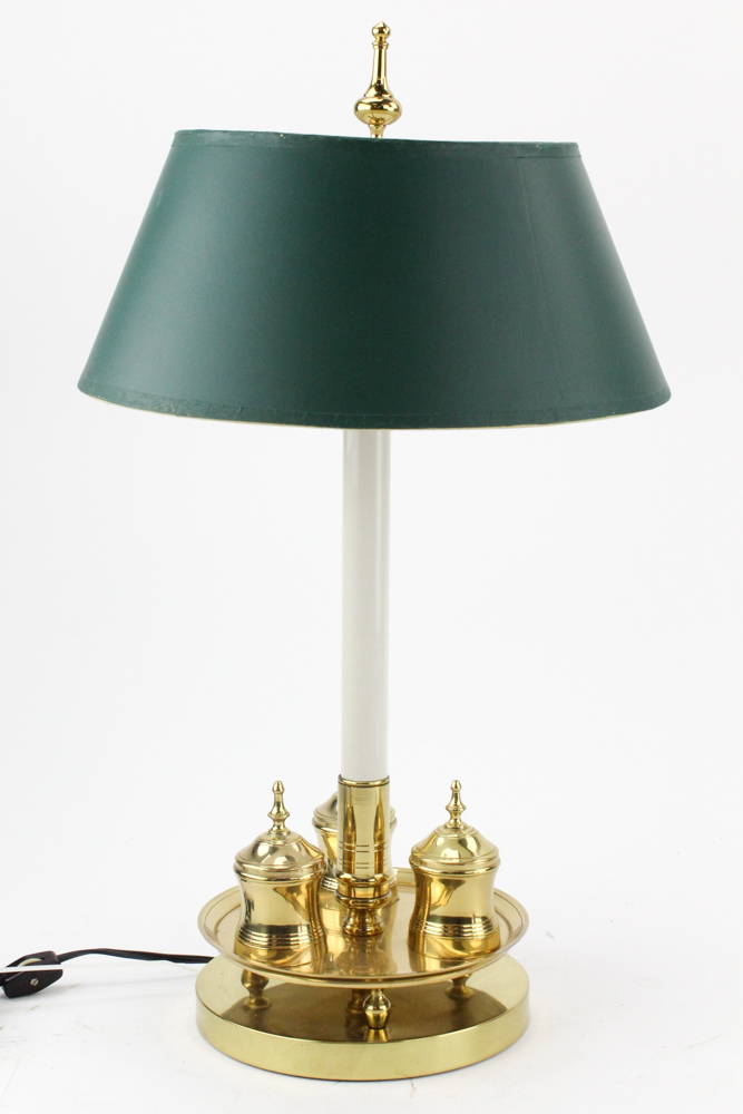 Federal Style Brass Candlestick Desk Lamp | EBTH