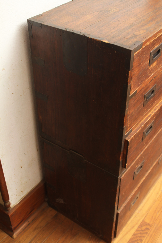 Vintage Campaign Style Stacking Chest of Drawers | Everything But The House