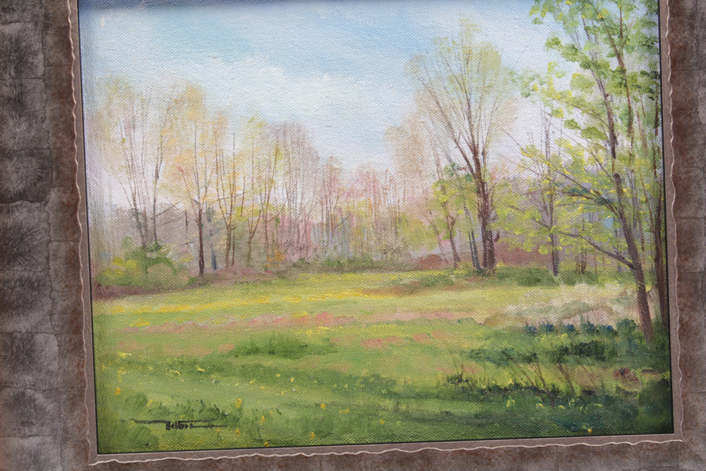 James DeVore Oil Painting of Wooded Field | EBTH