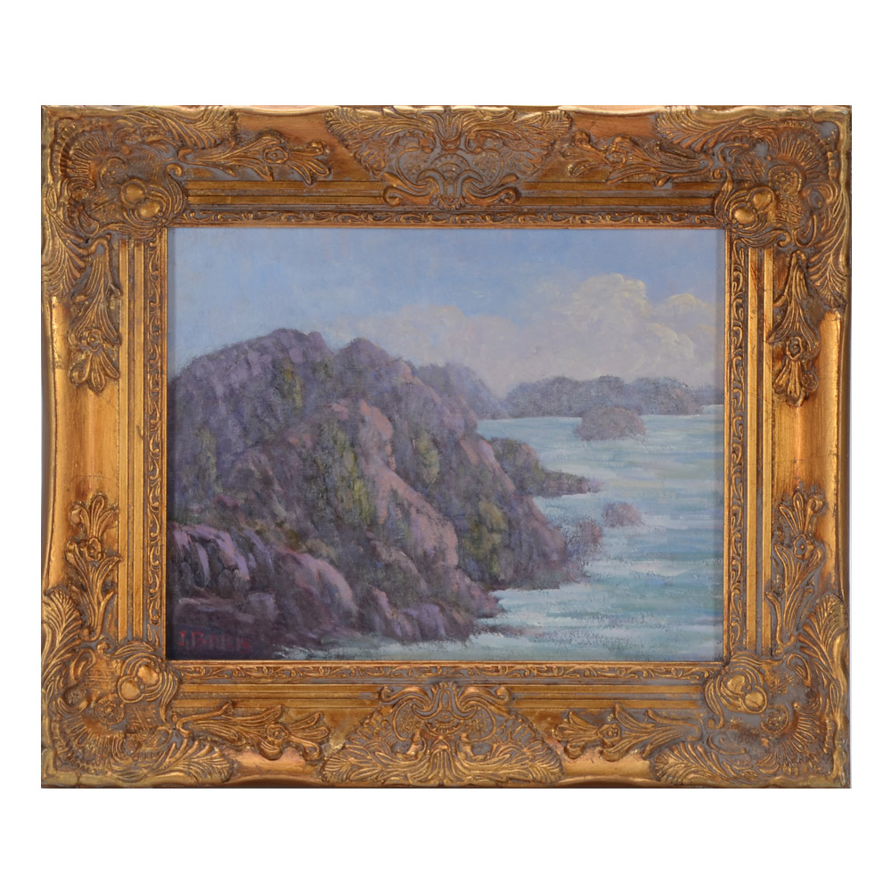 Joseph Baris Original Oil Painting on Canvas of Seascape | EBTH