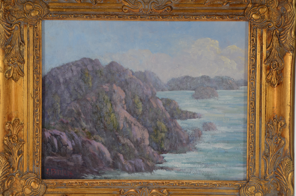 Joseph Baris Original Oil Painting on Canvas of Seascape | EBTH
