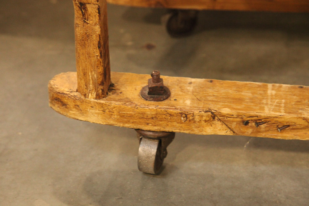 Antique Rolling Wood Bakery Rack | EBTH