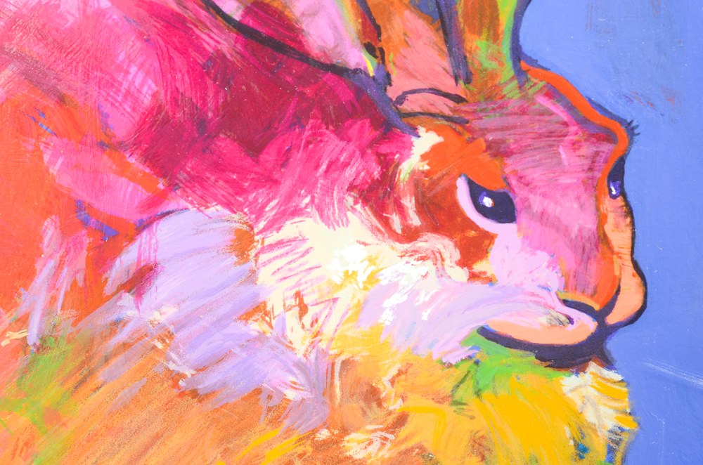 Original Abstract Acrylic Painting of a Rabbit | Everything But The House