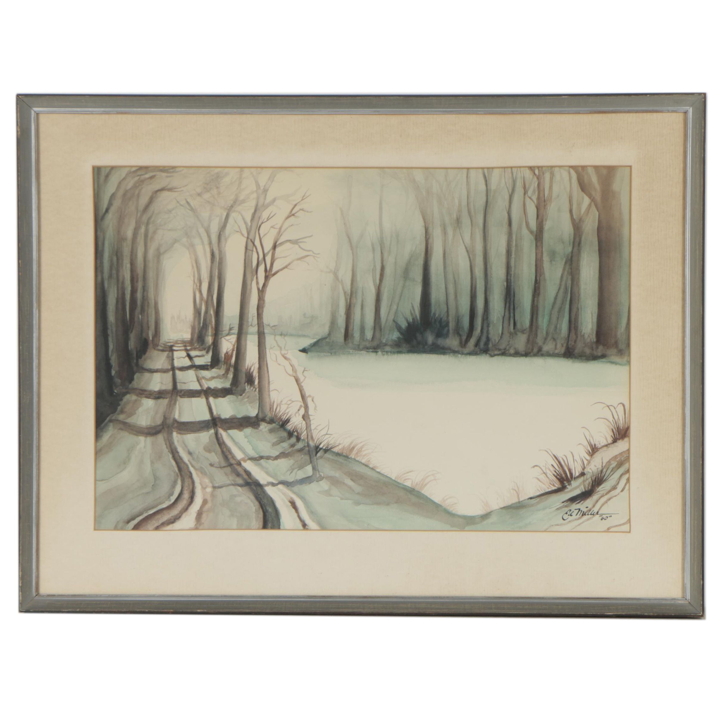 Ed Miller Vintage Watercolor Painting | EBTH