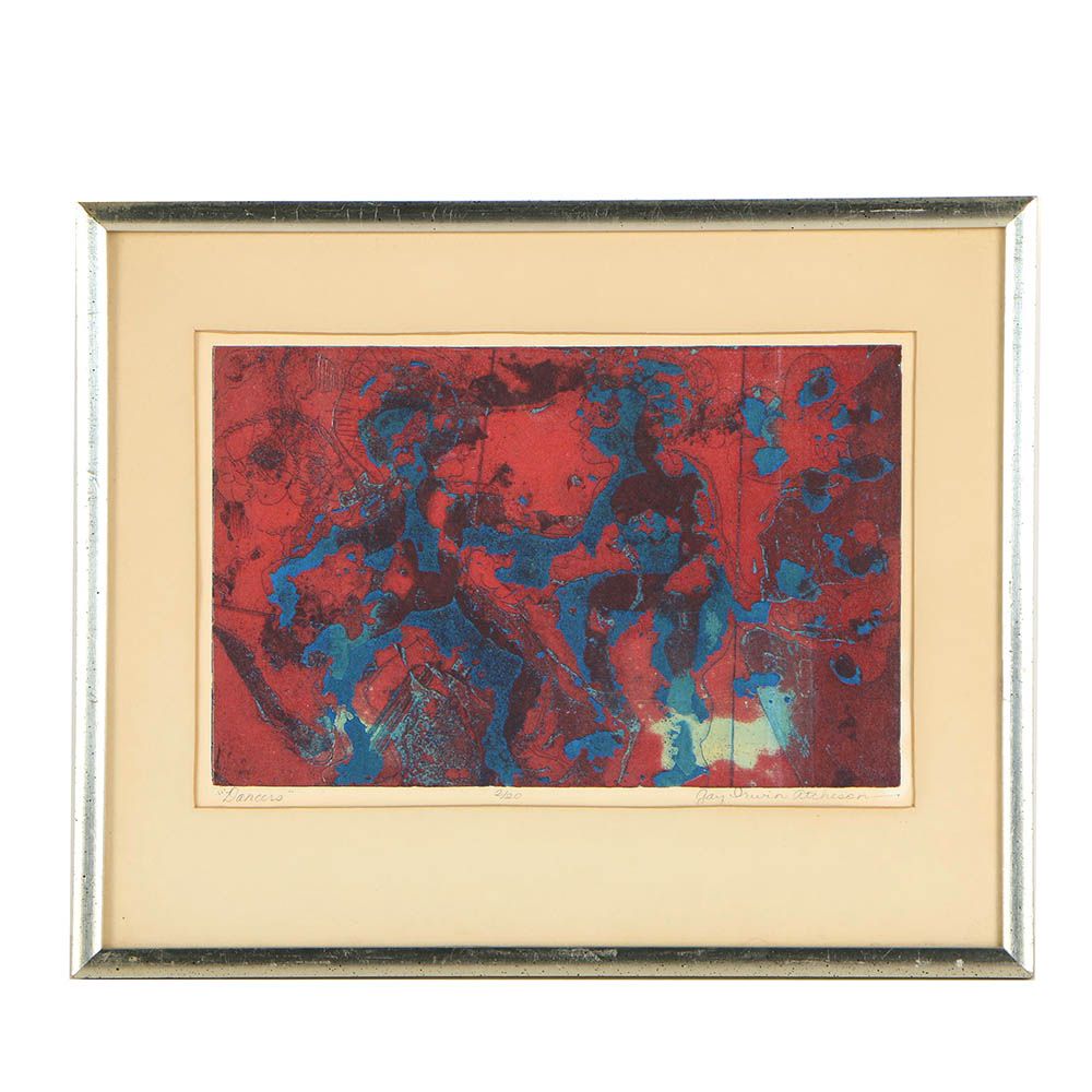 Jay Irwin Atcheson Color Etching "Dancers" | EBTH