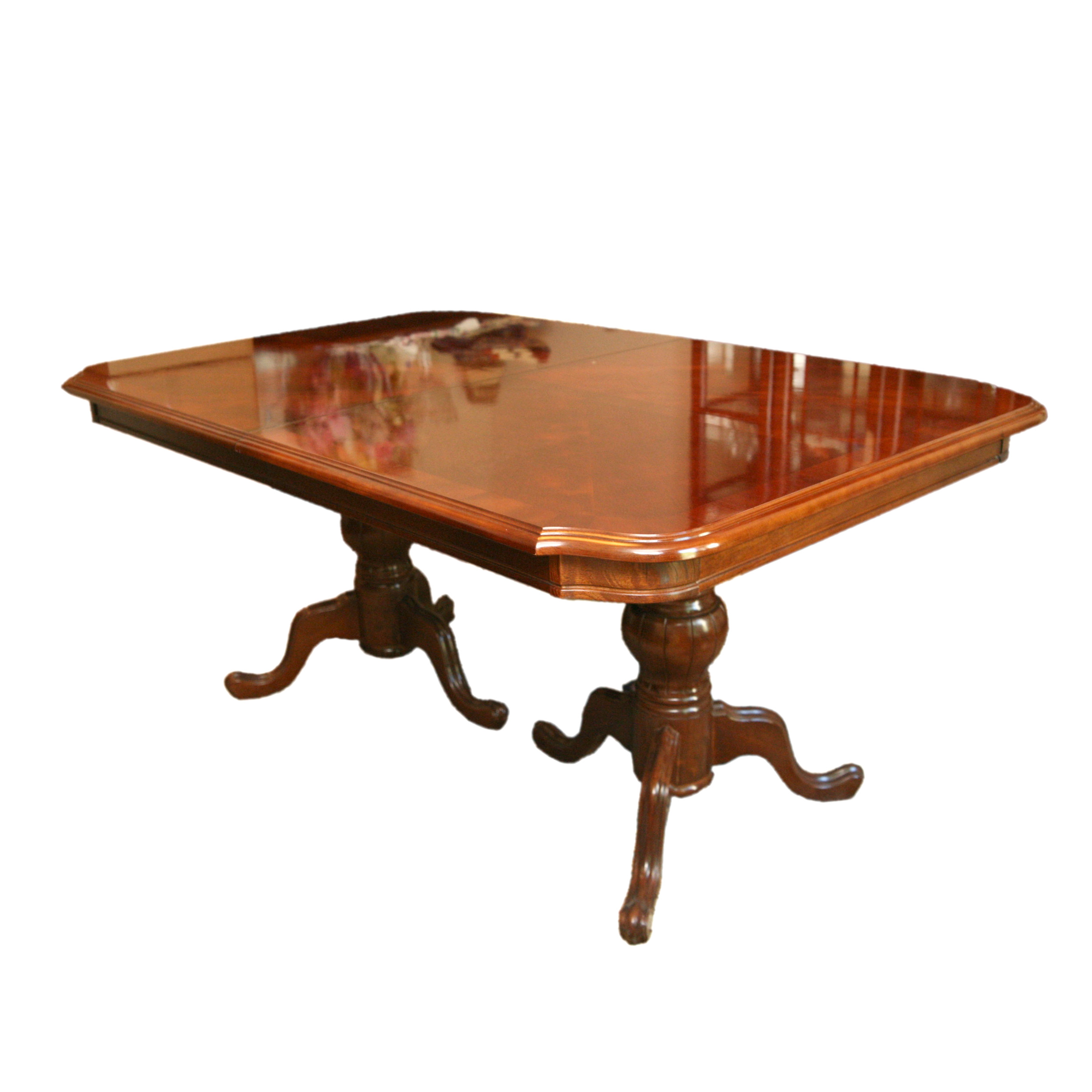 Vintage Federal Style Double Pedestal Dining Table | EBTH